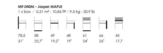 Upholstered fabric chair with armrests JASPER MAPLE By Fenabel