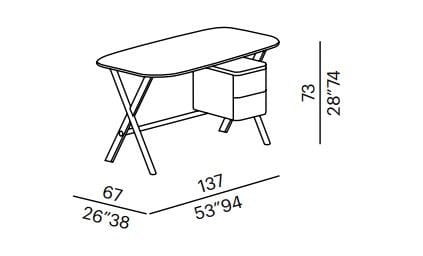 JASPER 书桌 By Meridiani | design Andrea Parisio