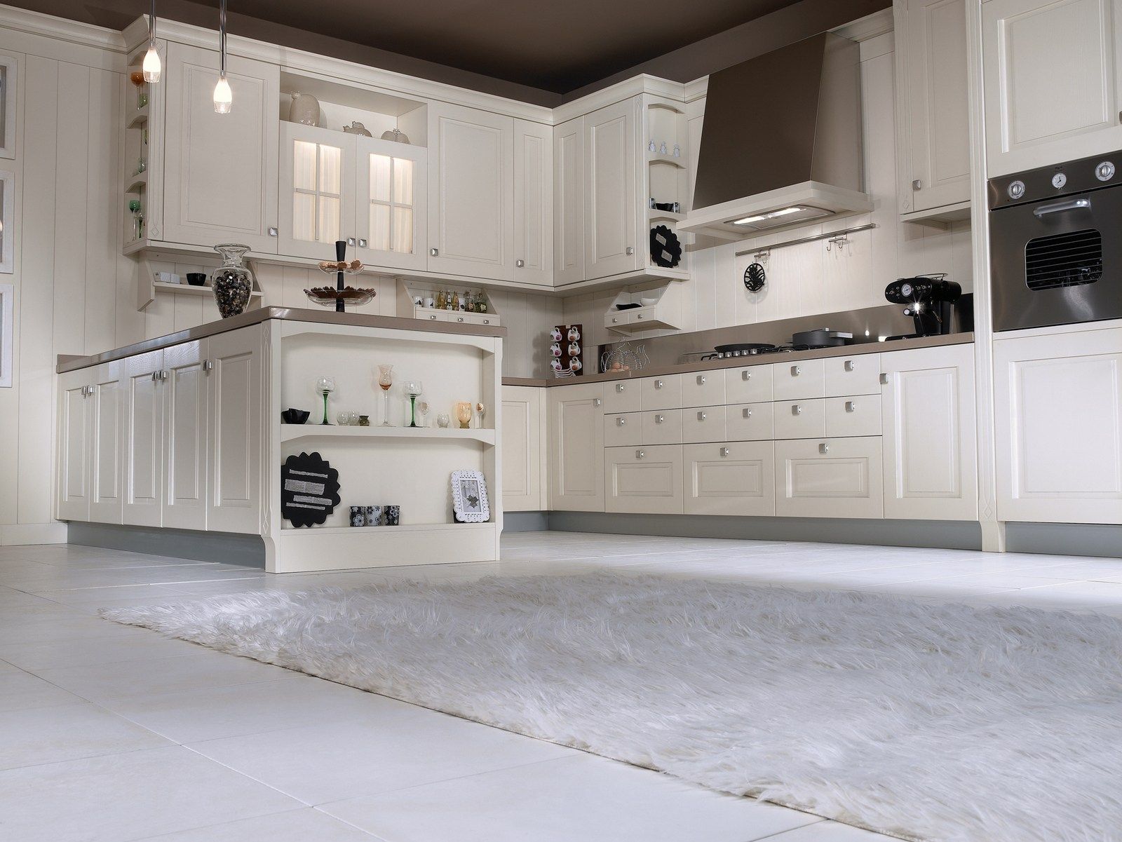 JENNY | Kitchen with peninsula Solid wood fitted kitchen with peninsula ...