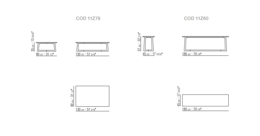 JIFF | Rectangular coffee table By Flexform