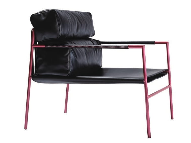 Leather easy chair with armrests JK EASY CHAIR JK Collection By Ritzwell