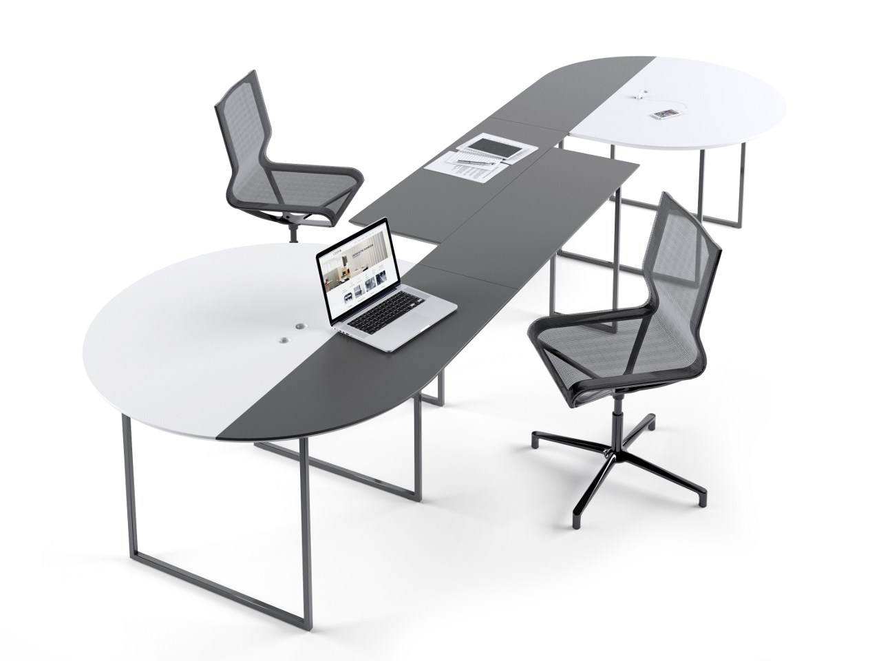 Sectional office desk JOINT VENTURE By Cider Edition design Frédéric Ruyant