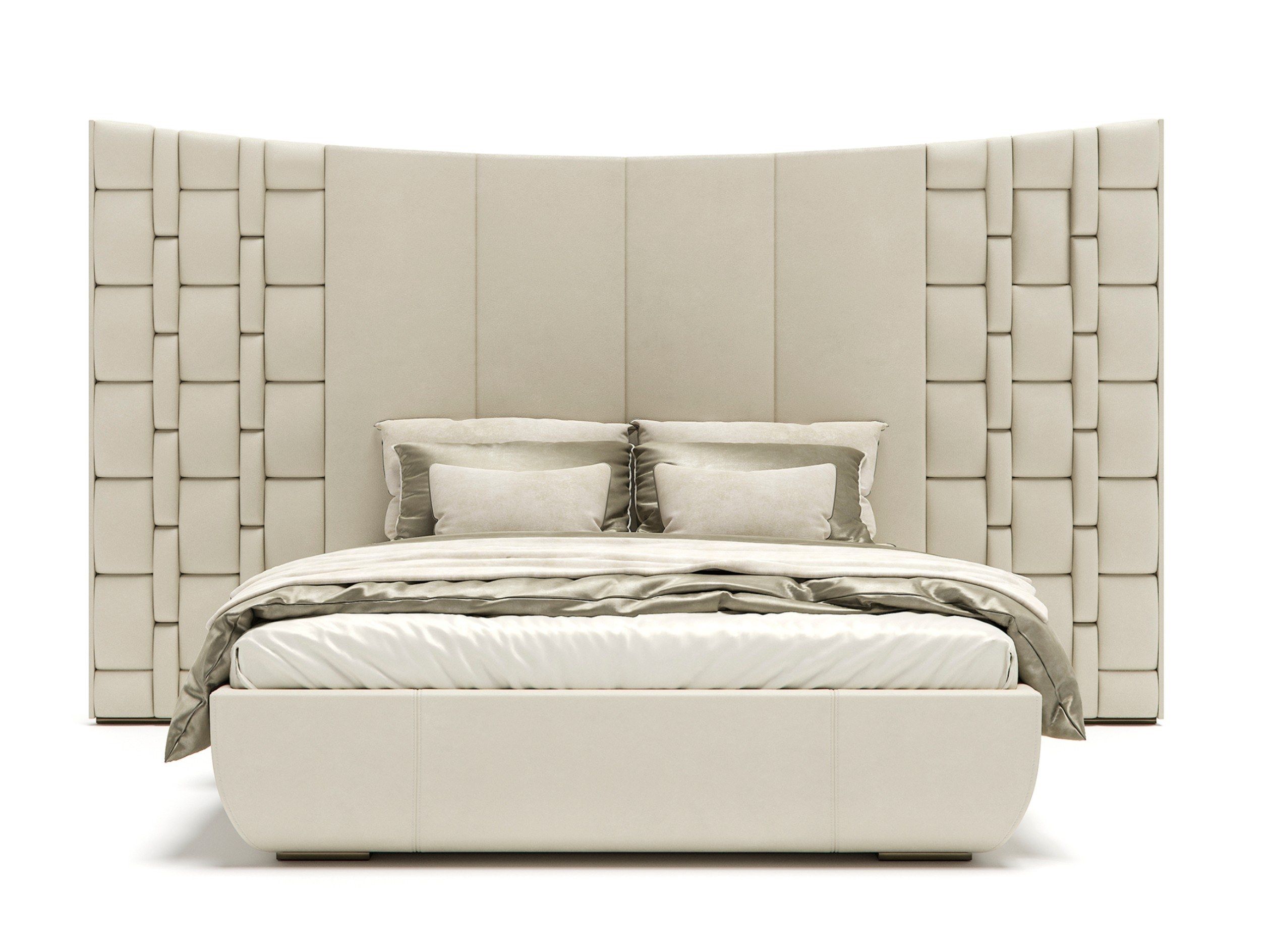 Leather king size bed with upholstered headboard JUBILEE XL Jubilee ...