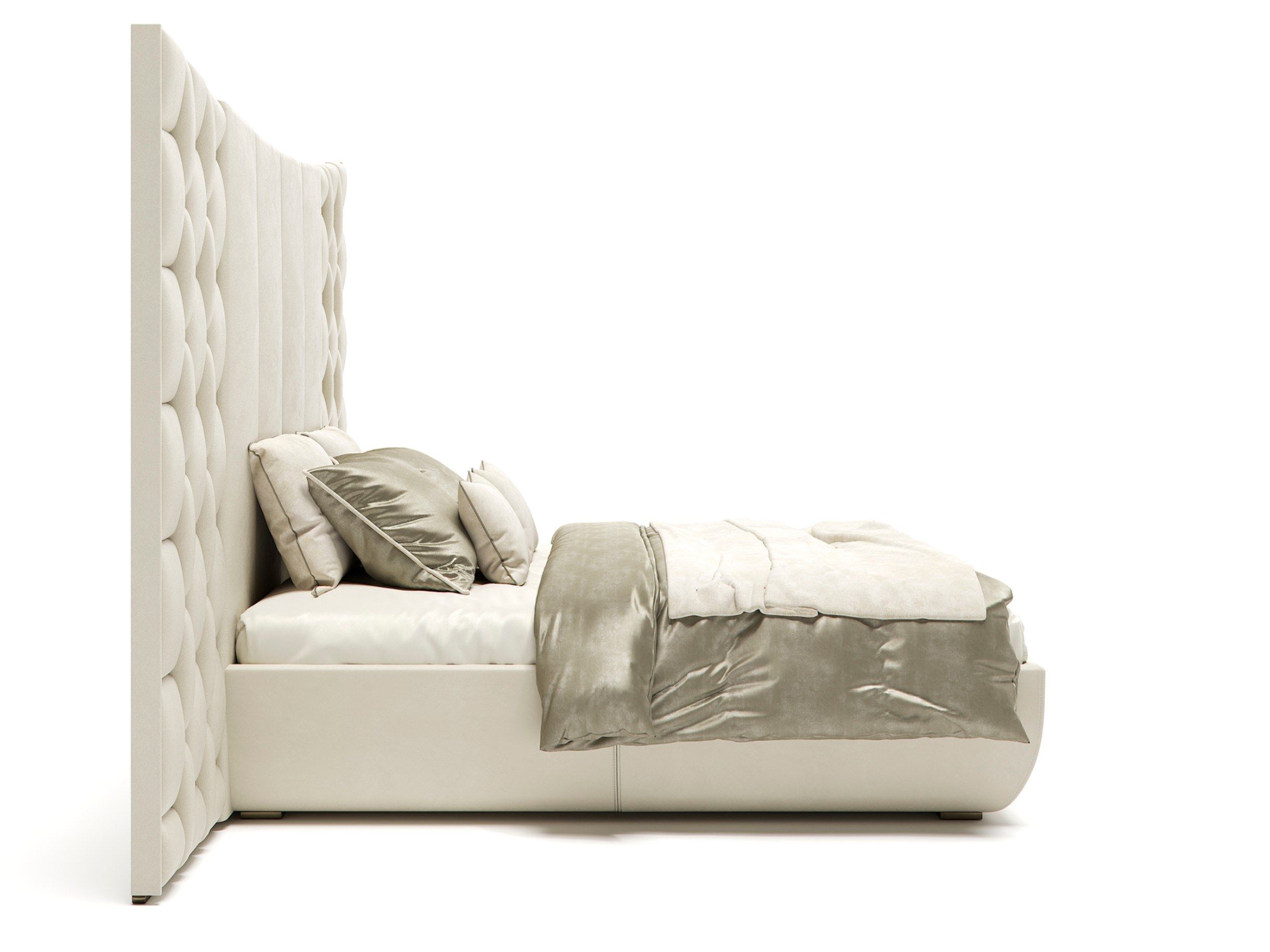 Leather king size bed with upholstered headboard JUBILEE XL Jubilee ...