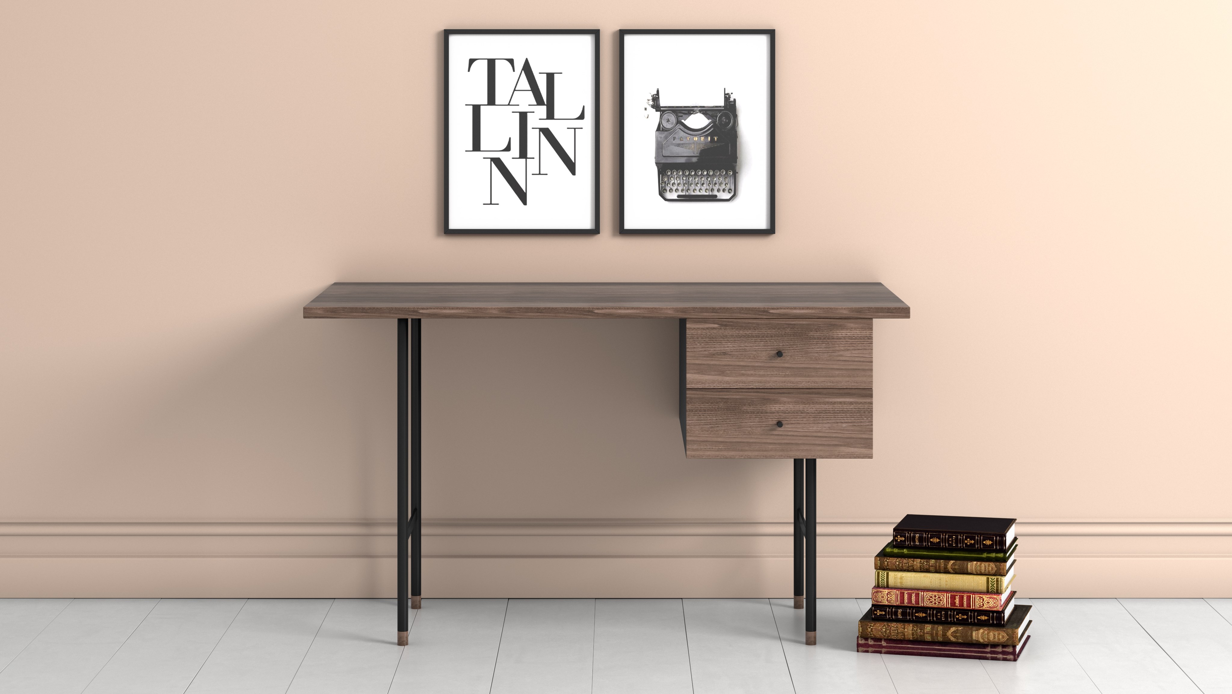 JUGEND | Writing desk Rectangular wood veneer writing desk By Woodman ...