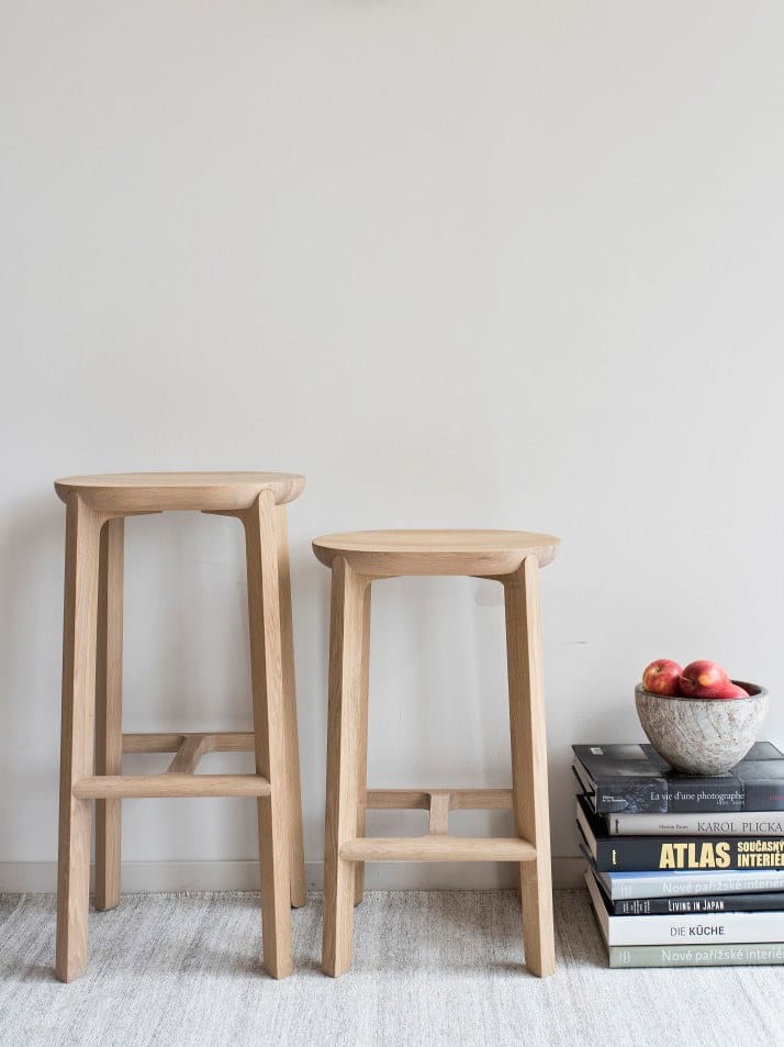 JURO | Stool Solid wood stool with footrest By JAVORINA | design Tomas Kral