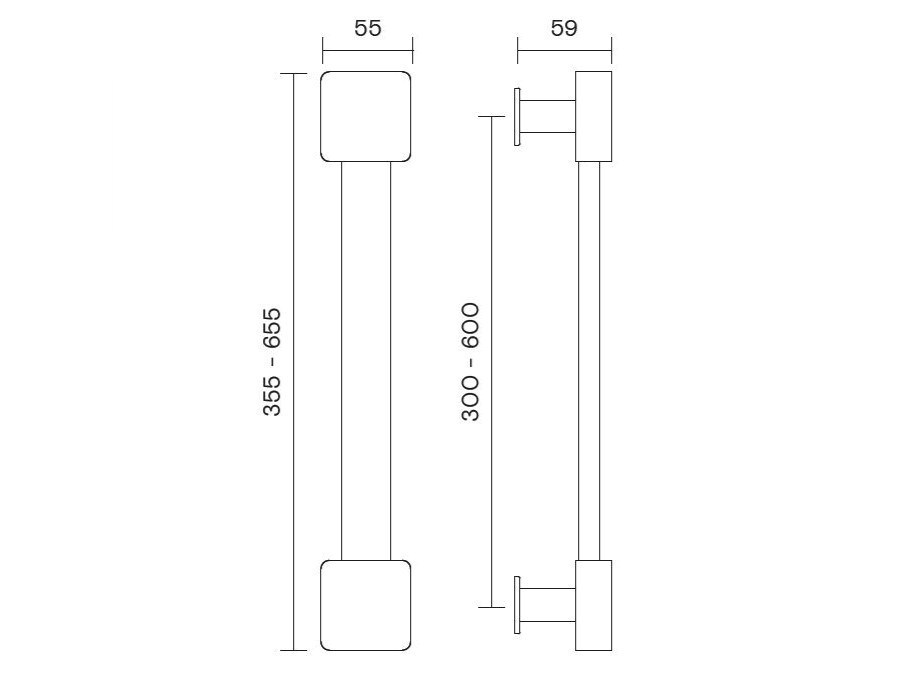 K 1235 Aluminium pull handle By Valli