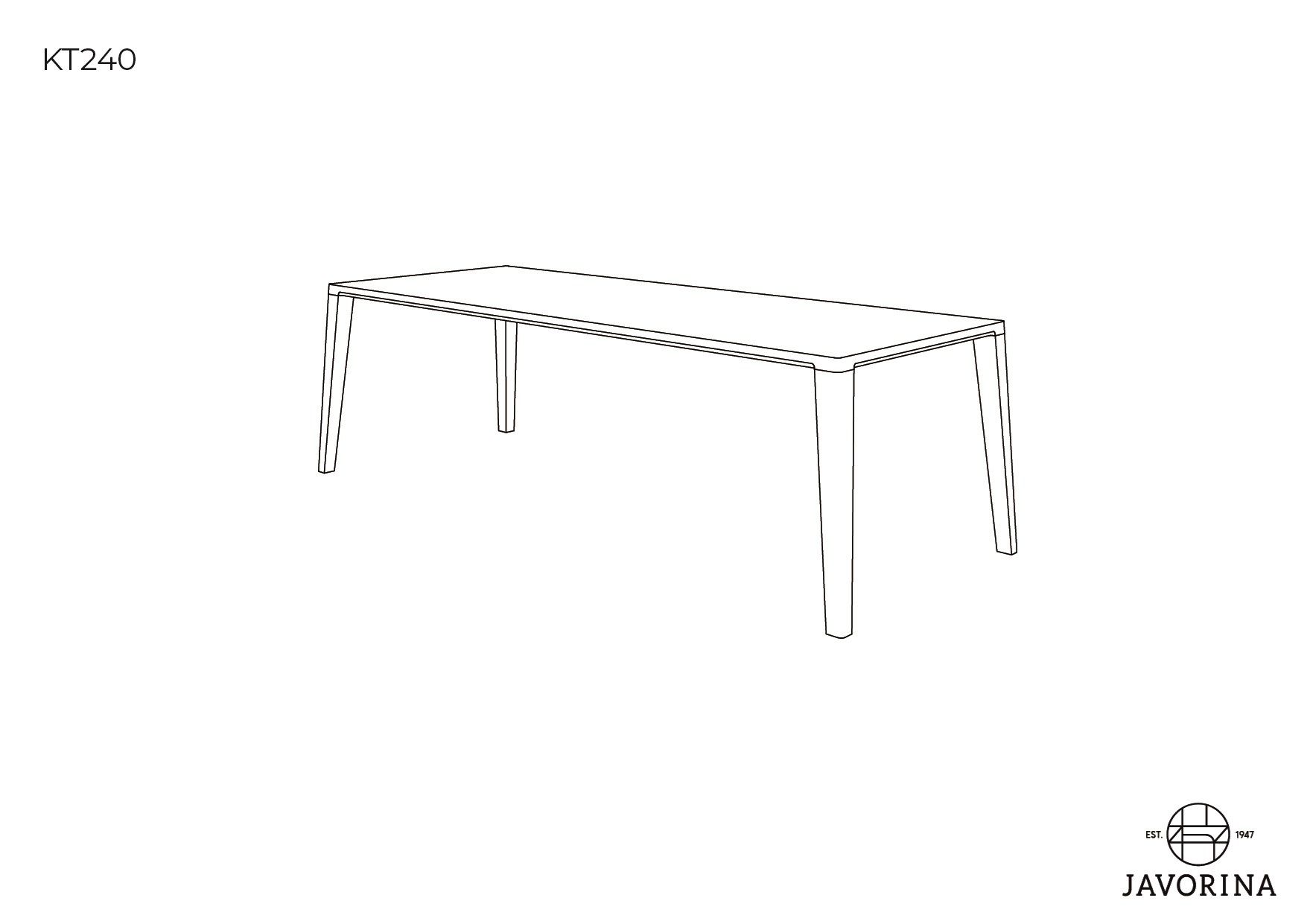 KA 240 | Dining table Rectangular wooden dining table By JAVORINA