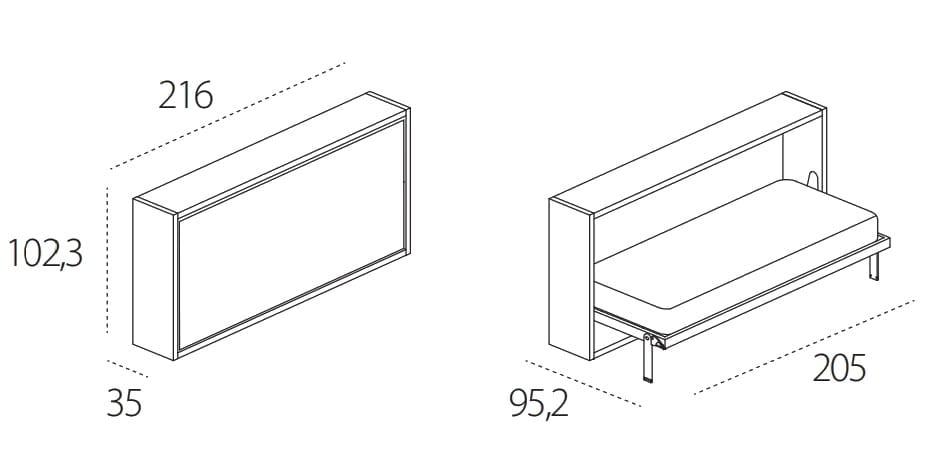 Pull-down single bed KALI STANDARD By CLEI