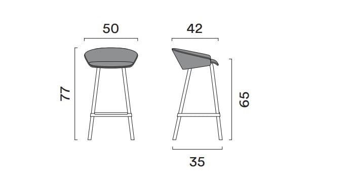 KARL High stool with wooden seat and steel legs By FREZZA | design Luca ...