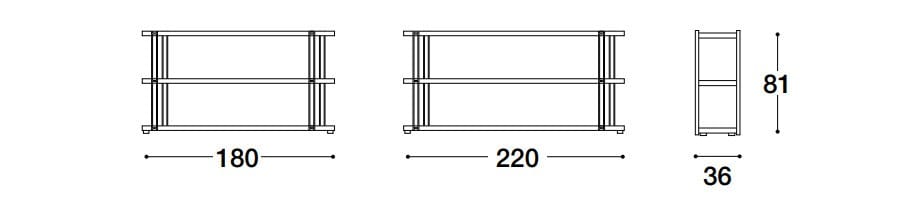 KASSEL | Console table Rectangular console table with shelving By VOLPI