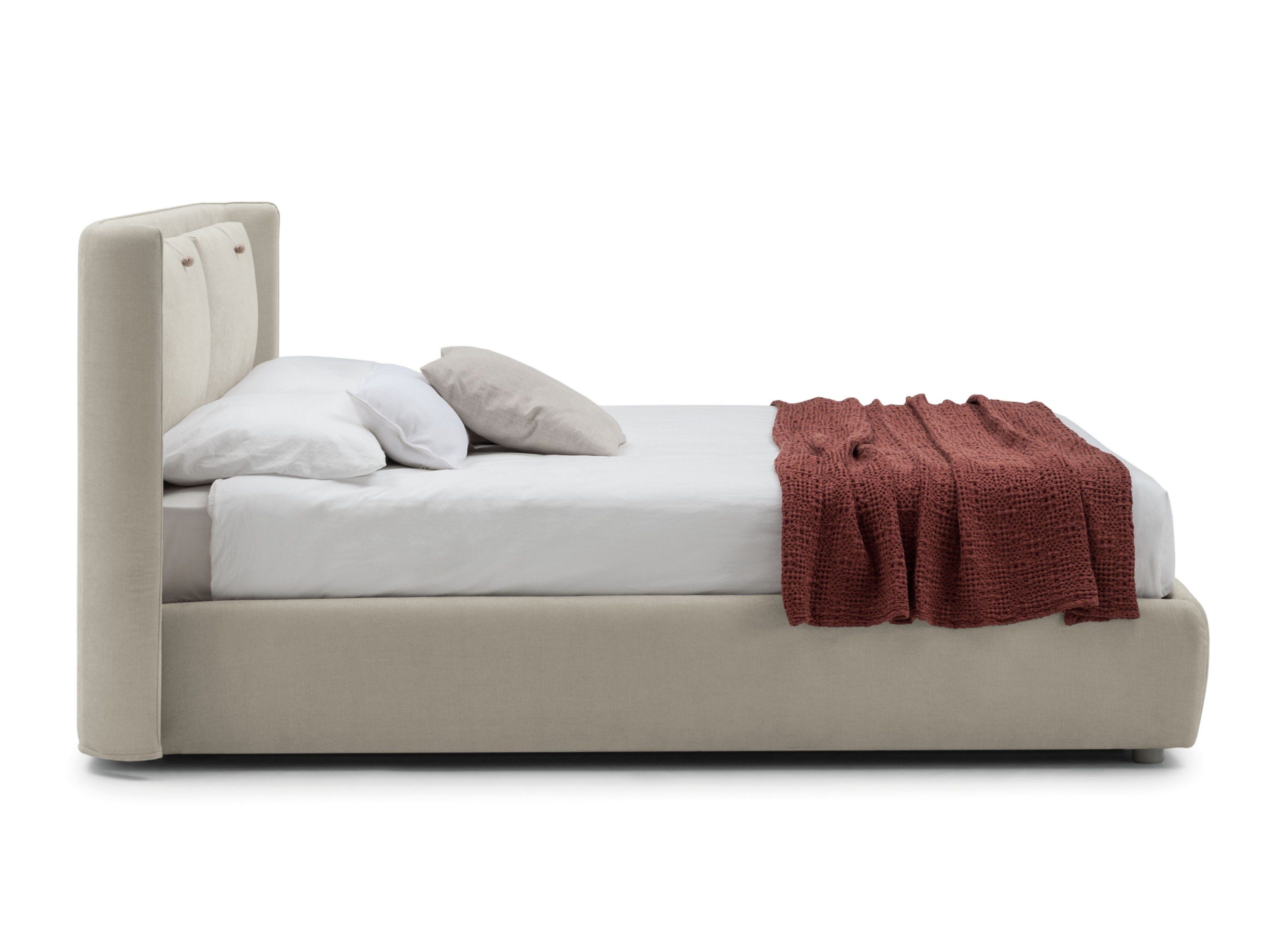 KATE Storage bed with upholstered headboard By Bolzan