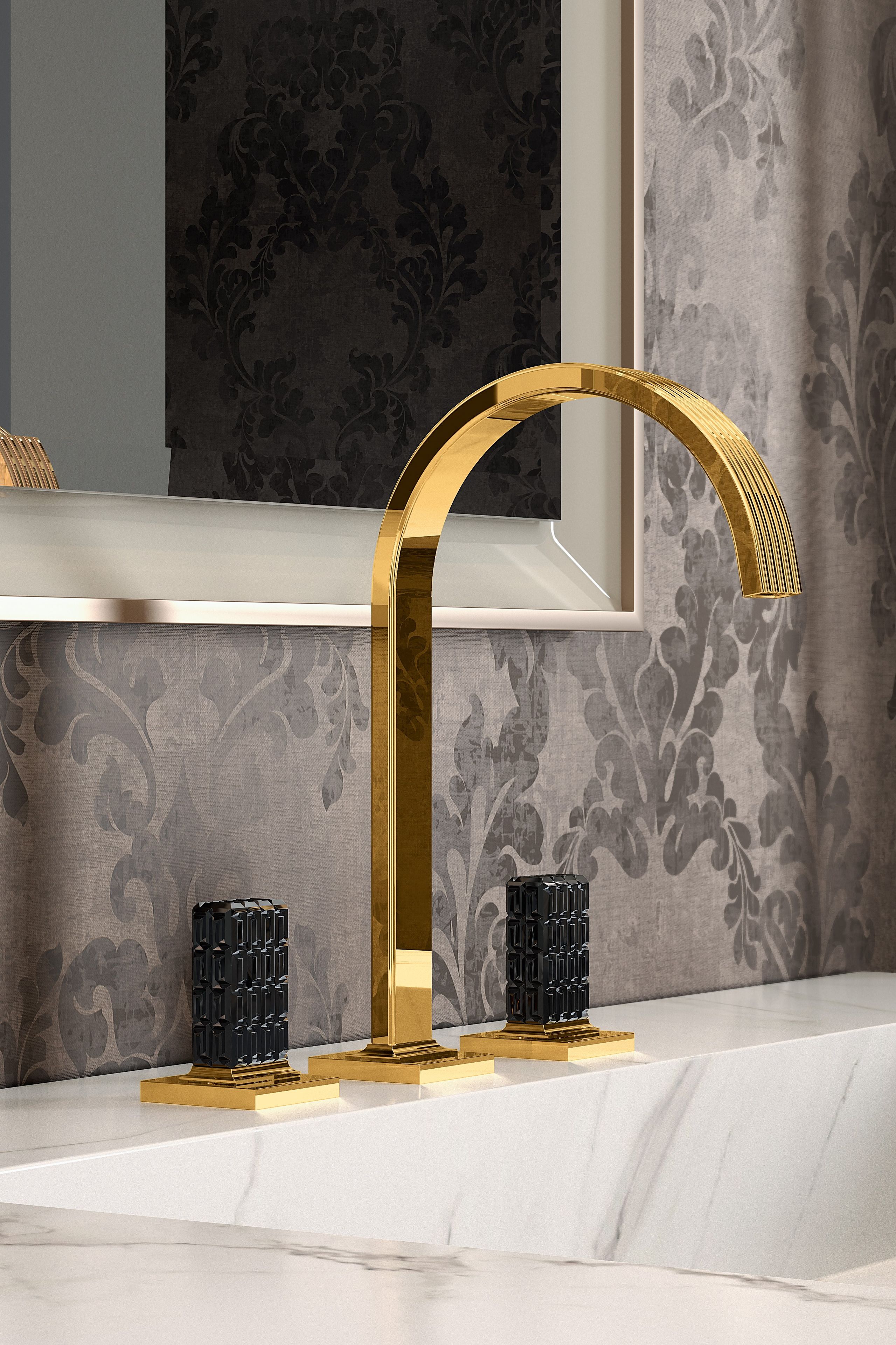 KEA 3 hole countertop brass washbasin tap By Rubinetterie Treemme ...