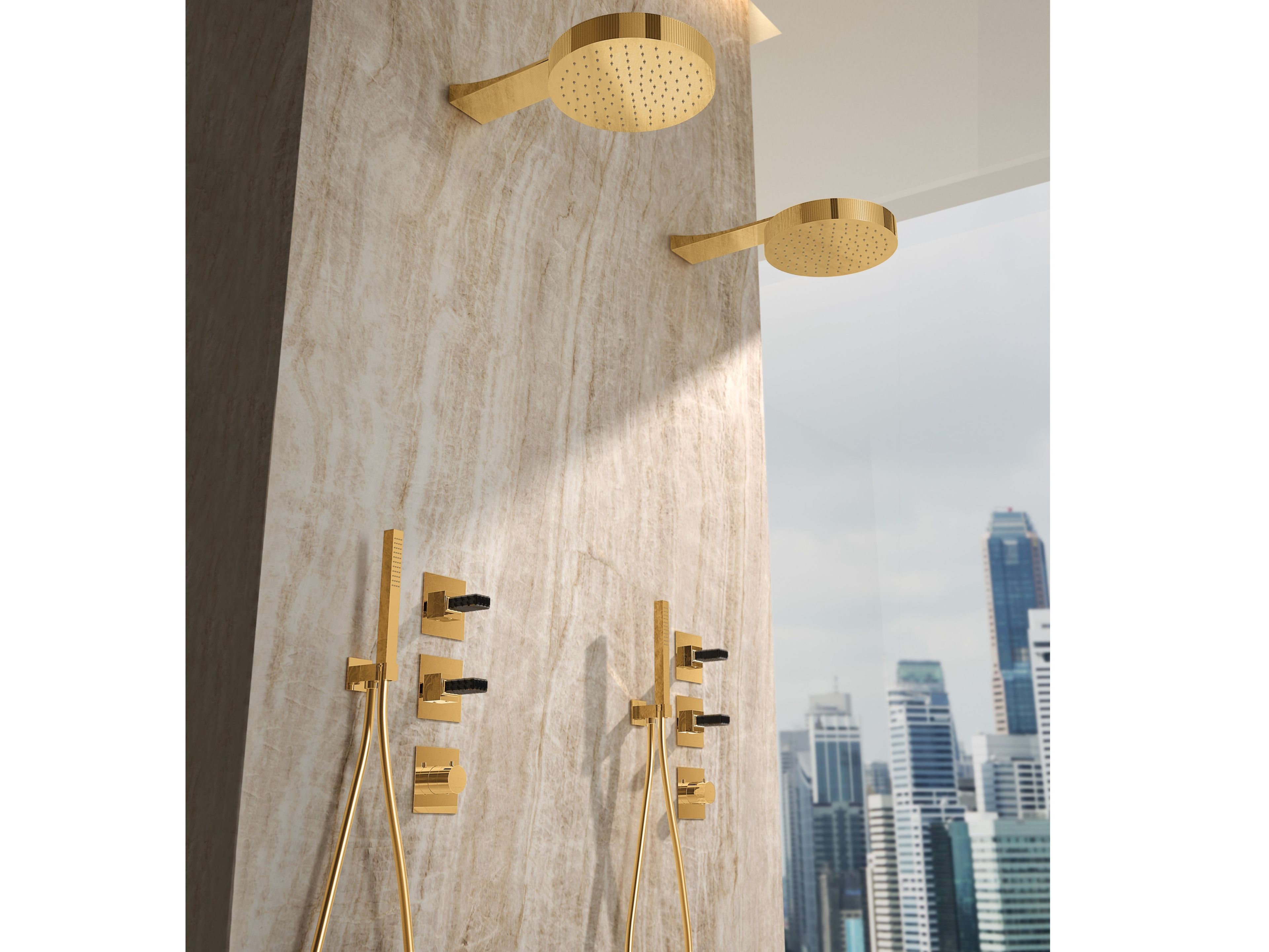 KEA Brass shower set with hand shower and overhead shower By ...