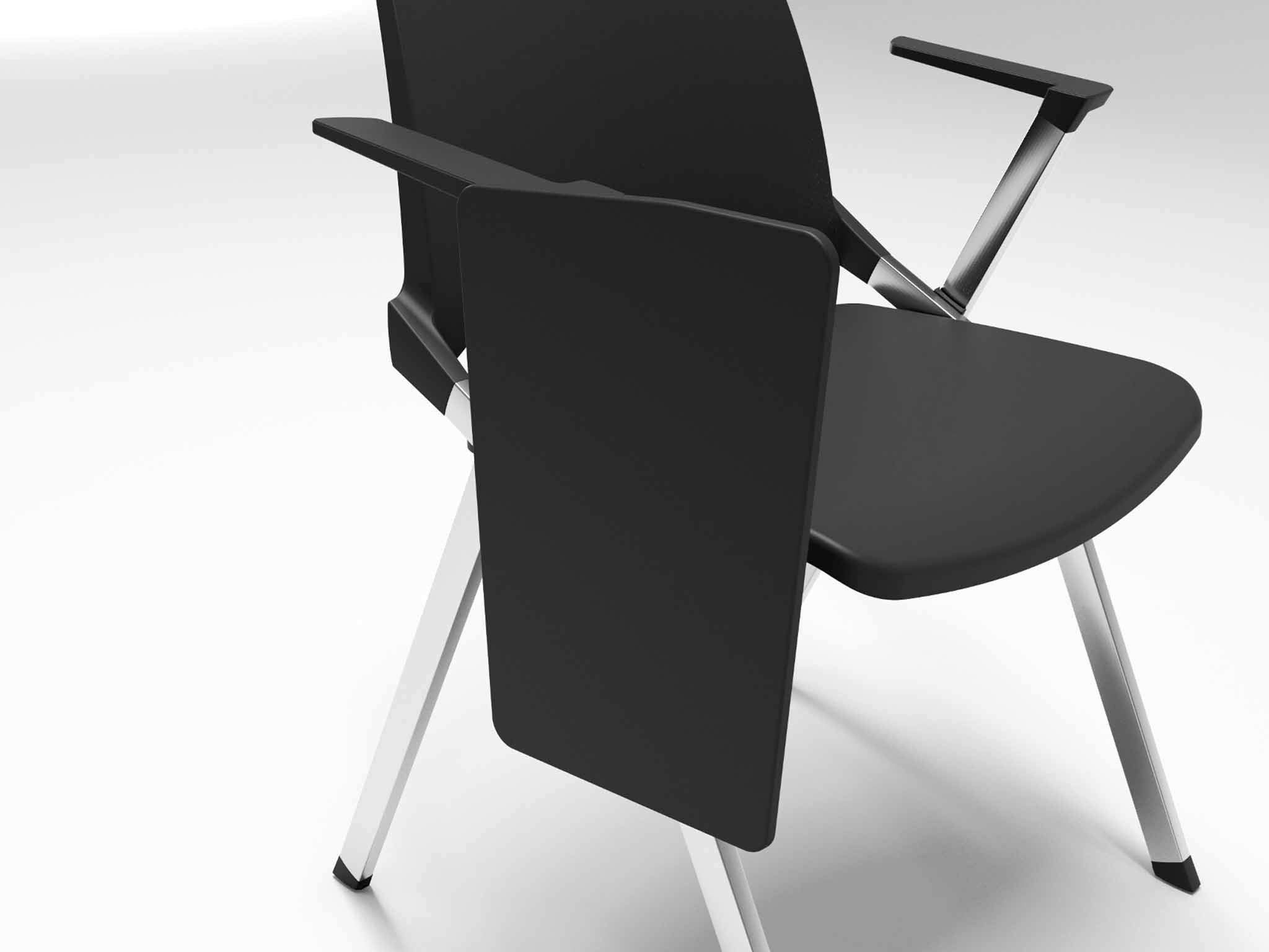 Stackable polypropylene training chair with writing tablet KENDO ...