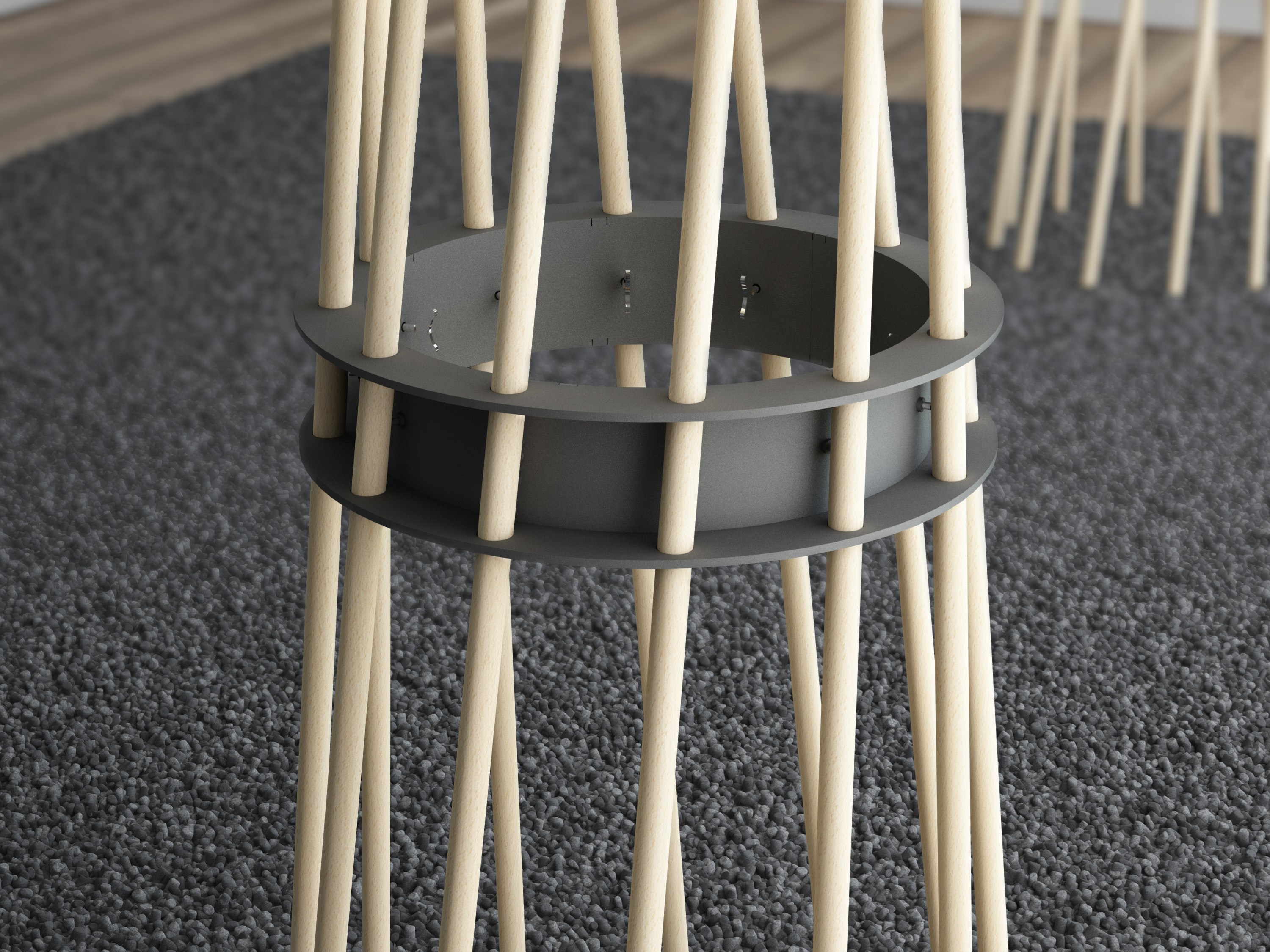Beech coat stand KER By Systemtronic design Lluïsa Morató