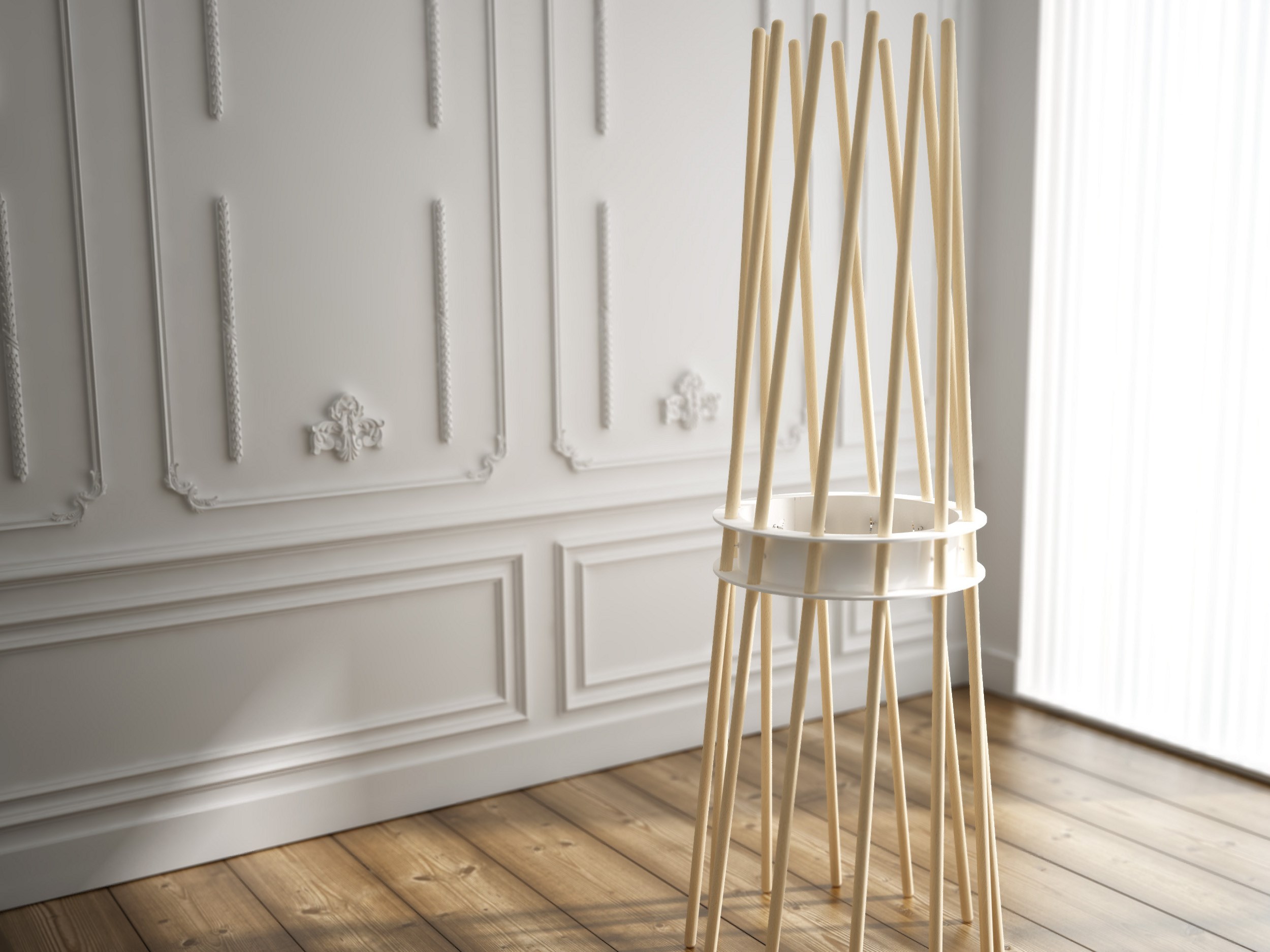 Beech coat stand KER By Systemtronic design Lluïsa Morató