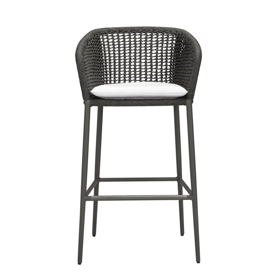 KNOT Olefin rope barstool with armrests By JANUS et Cie
