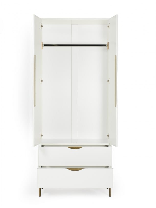 Wood veneer wardrobe with drawers KOBE By Woodman