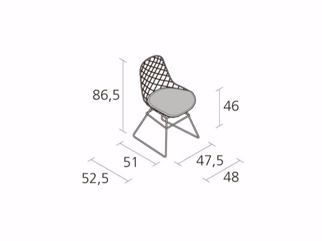 Sled base powder coated steel chair with integrated cushion KOBI SLEDGE ...