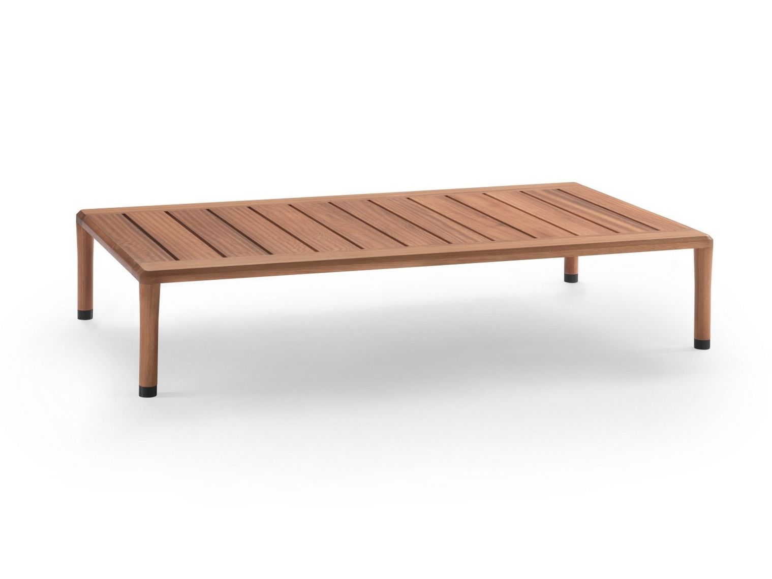 KOBO OUTDOOR Rectangular iroko garden side table By Flexform | design Patrick Norguet