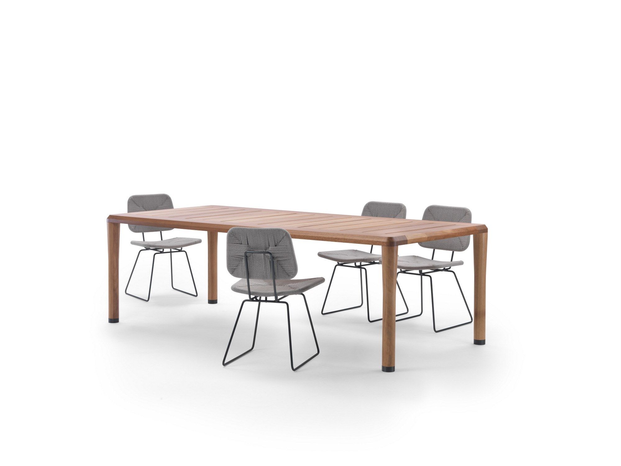 KOBO OUTDOOR Rectangular iroko garden table By Flexform | design Patrick Norguet