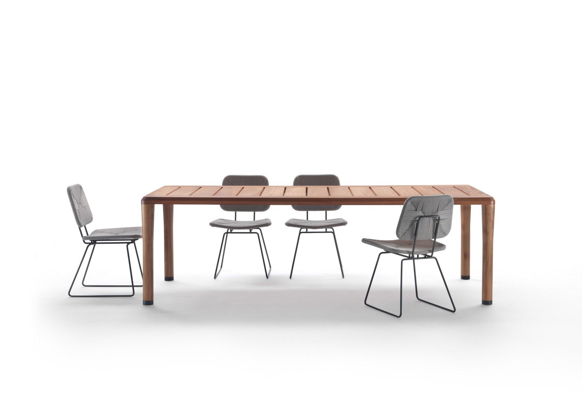 KOBO OUTDOOR Rectangular iroko garden table By Flexform | design Patrick Norguet