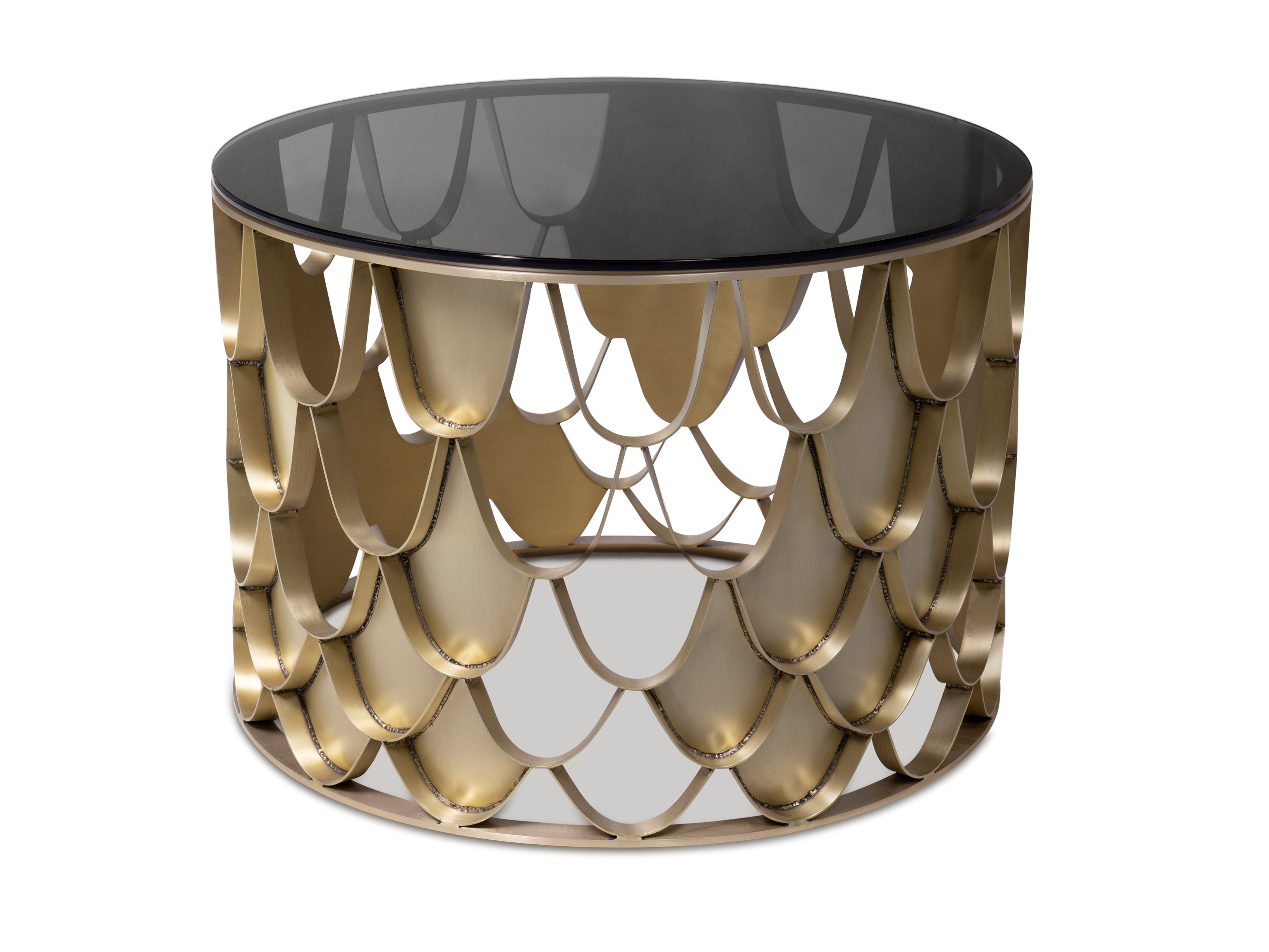 KOI Round brass coffee table for living room By BRABBU