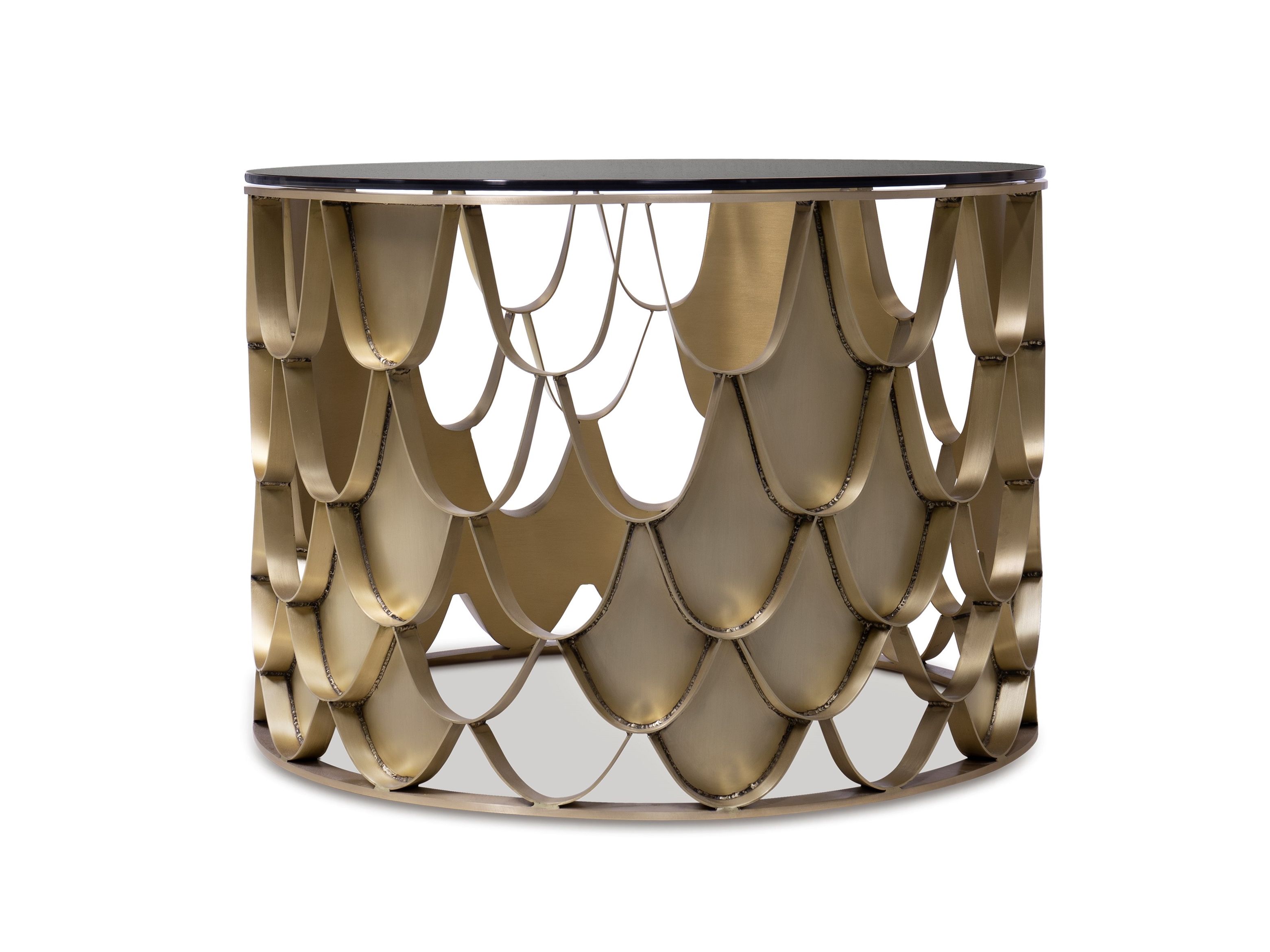 KOI Round brass coffee table for living room By BRABBU