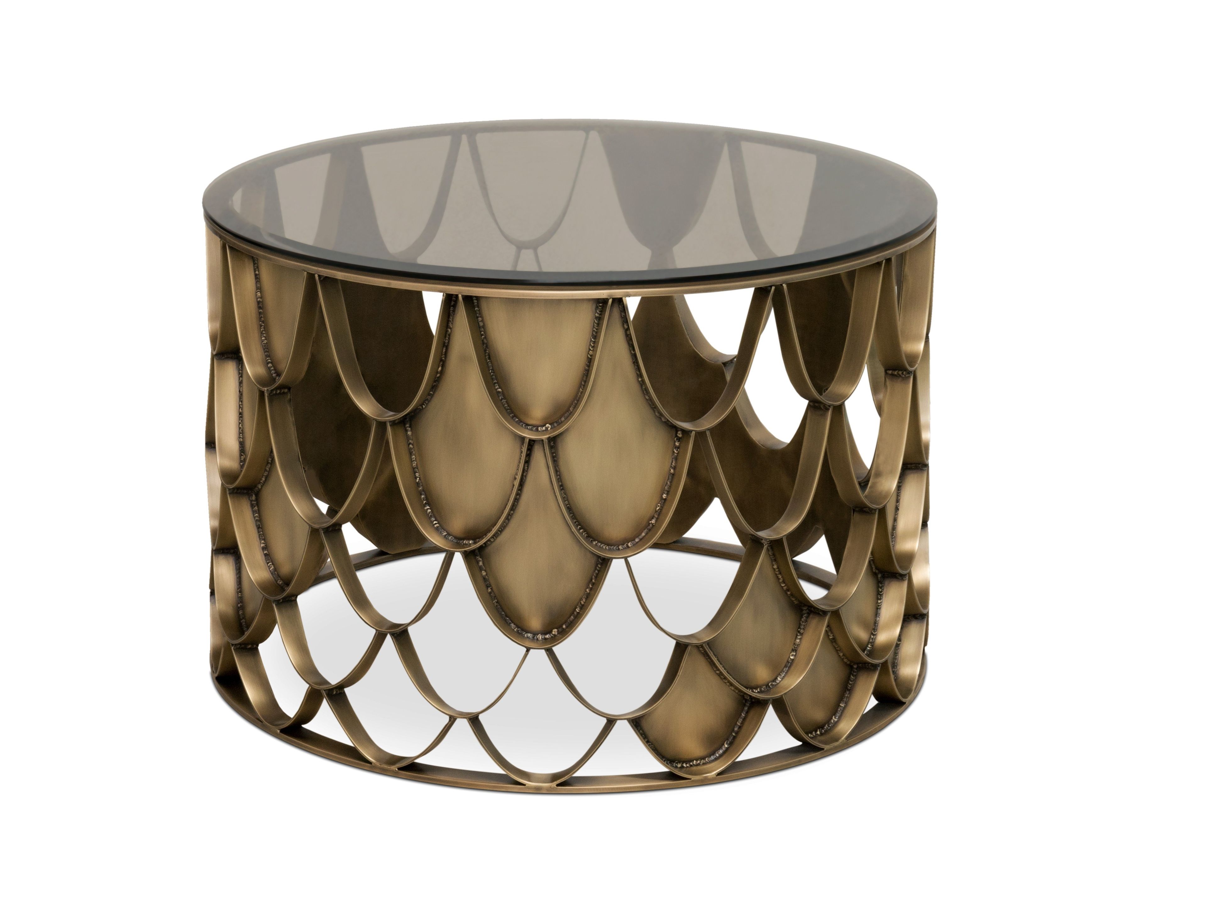 KOI Round brass coffee table for living room By BRABBU