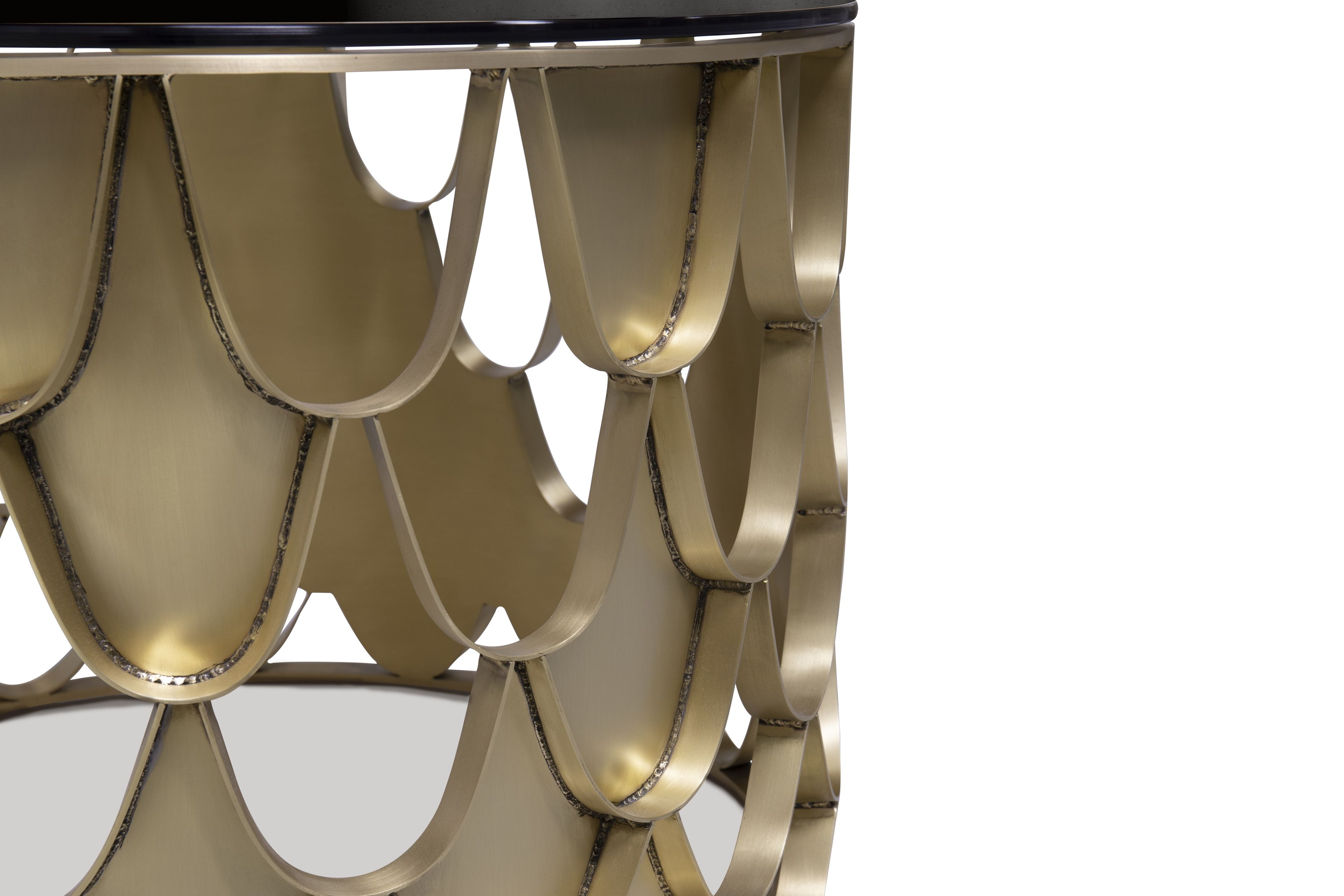 KOI Round brass coffee table for living room By BRABBU