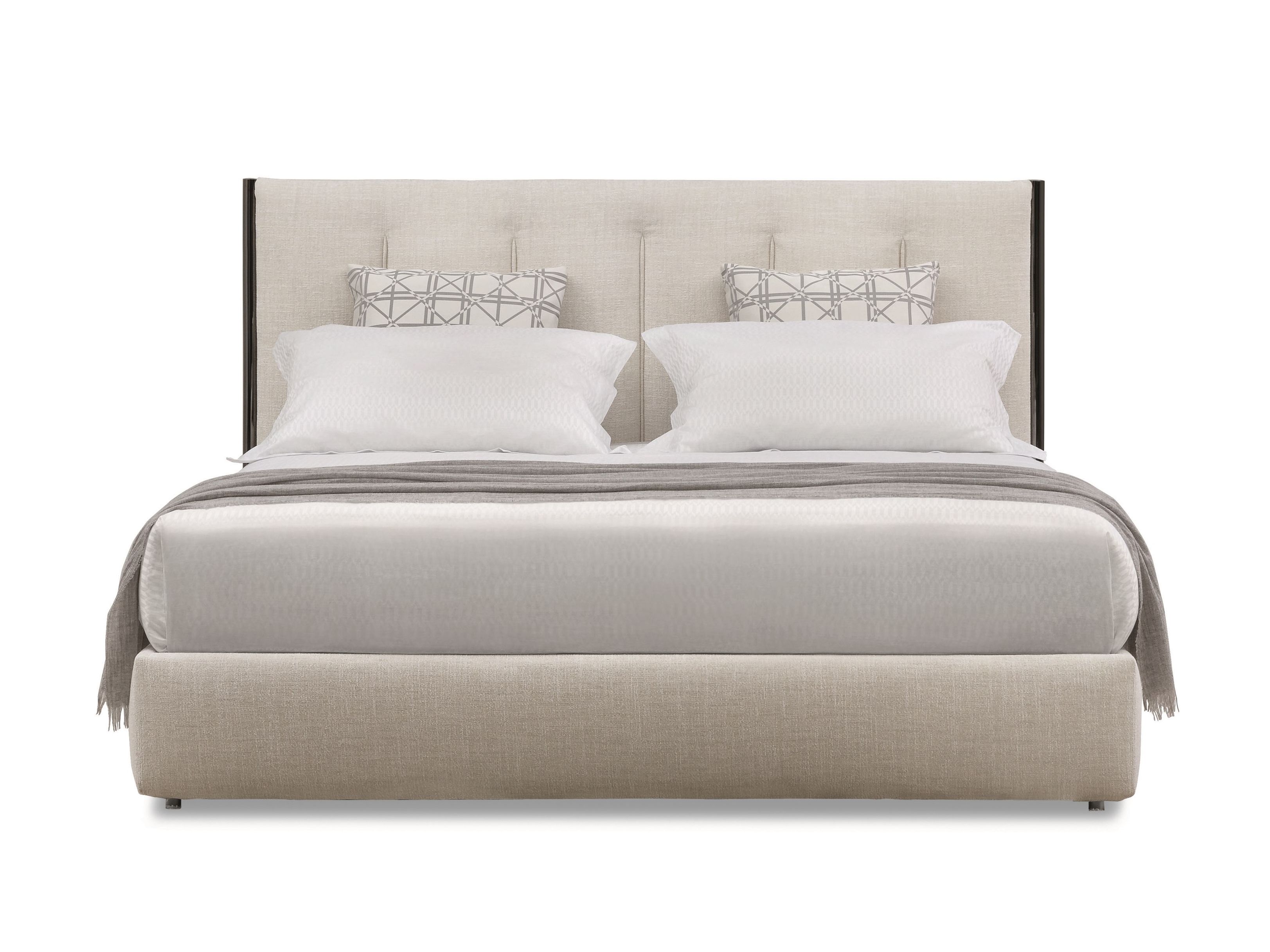 KOI Fabric double bed with high headboard By Flou