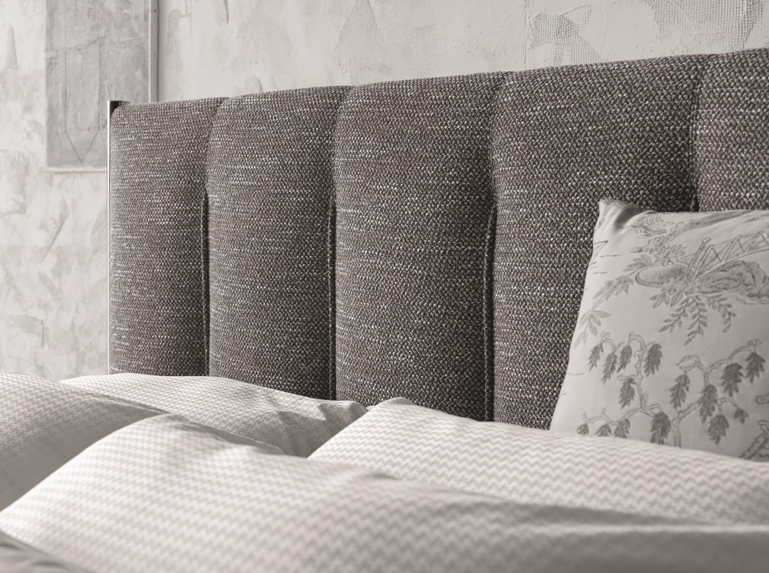 KOI Fabric double bed with high headboard By Flou