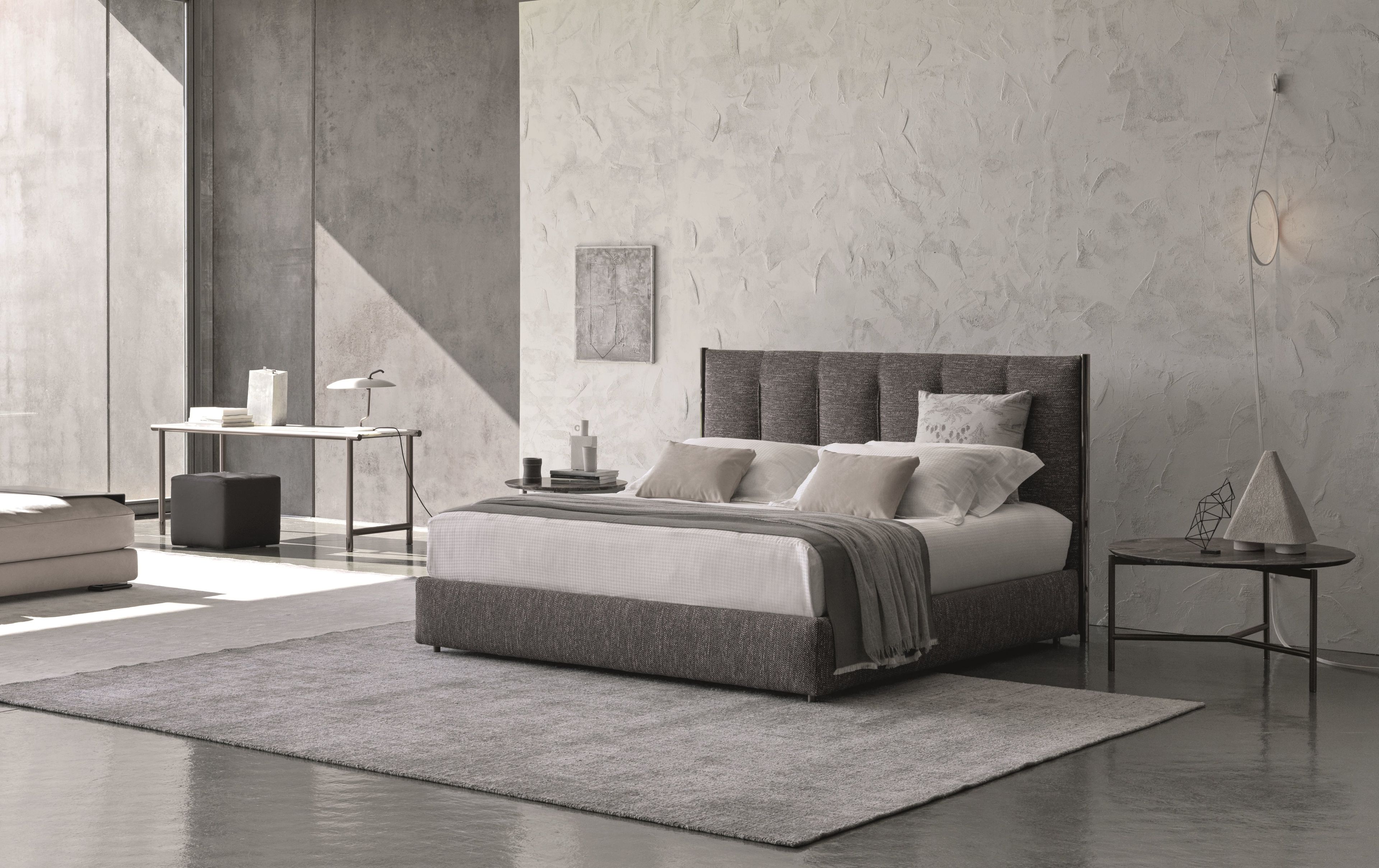 KOI Fabric double bed with high headboard By Flou