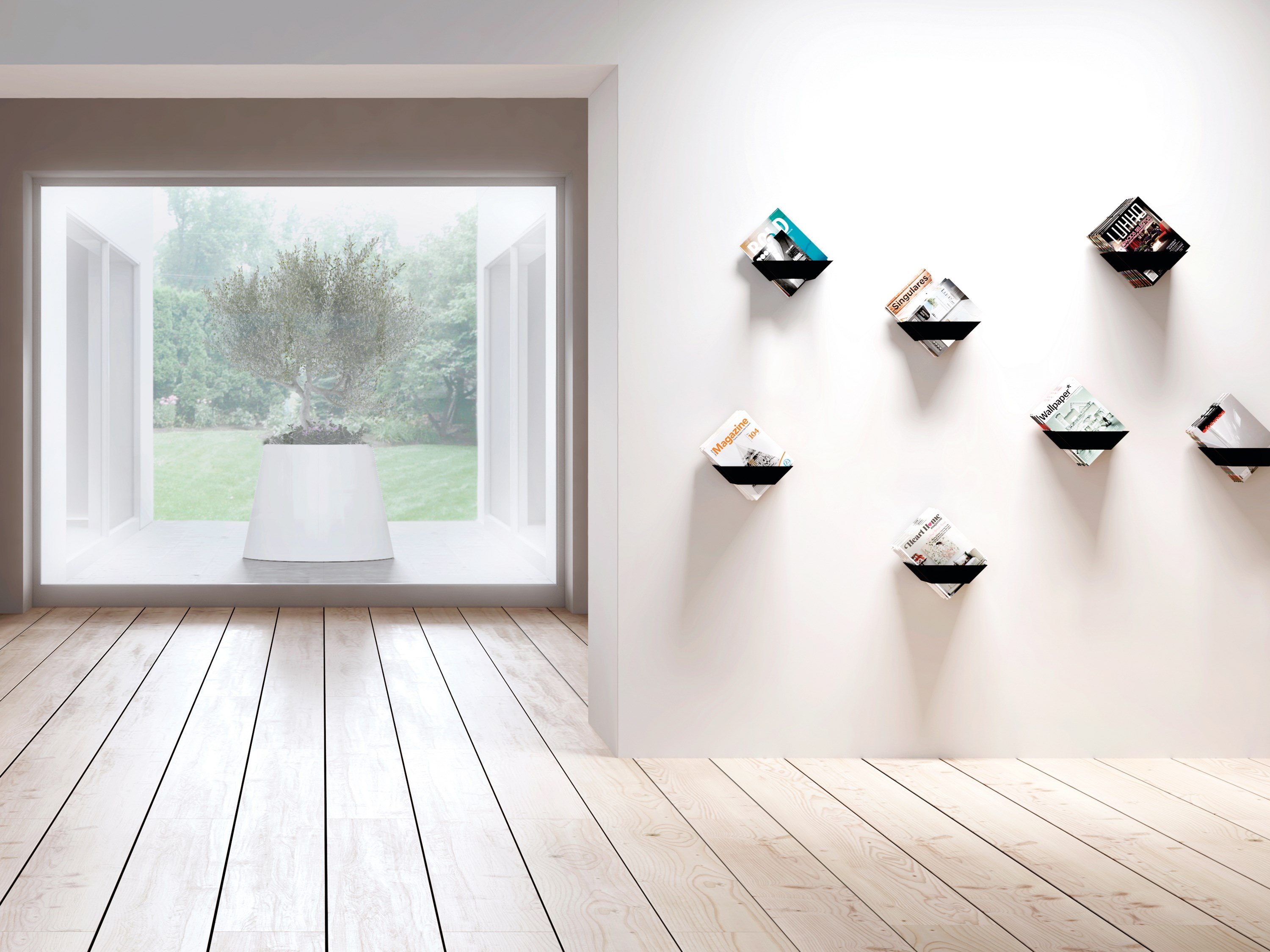Steel magazine rack KOKU By Systemtronic design Hugo Tejada