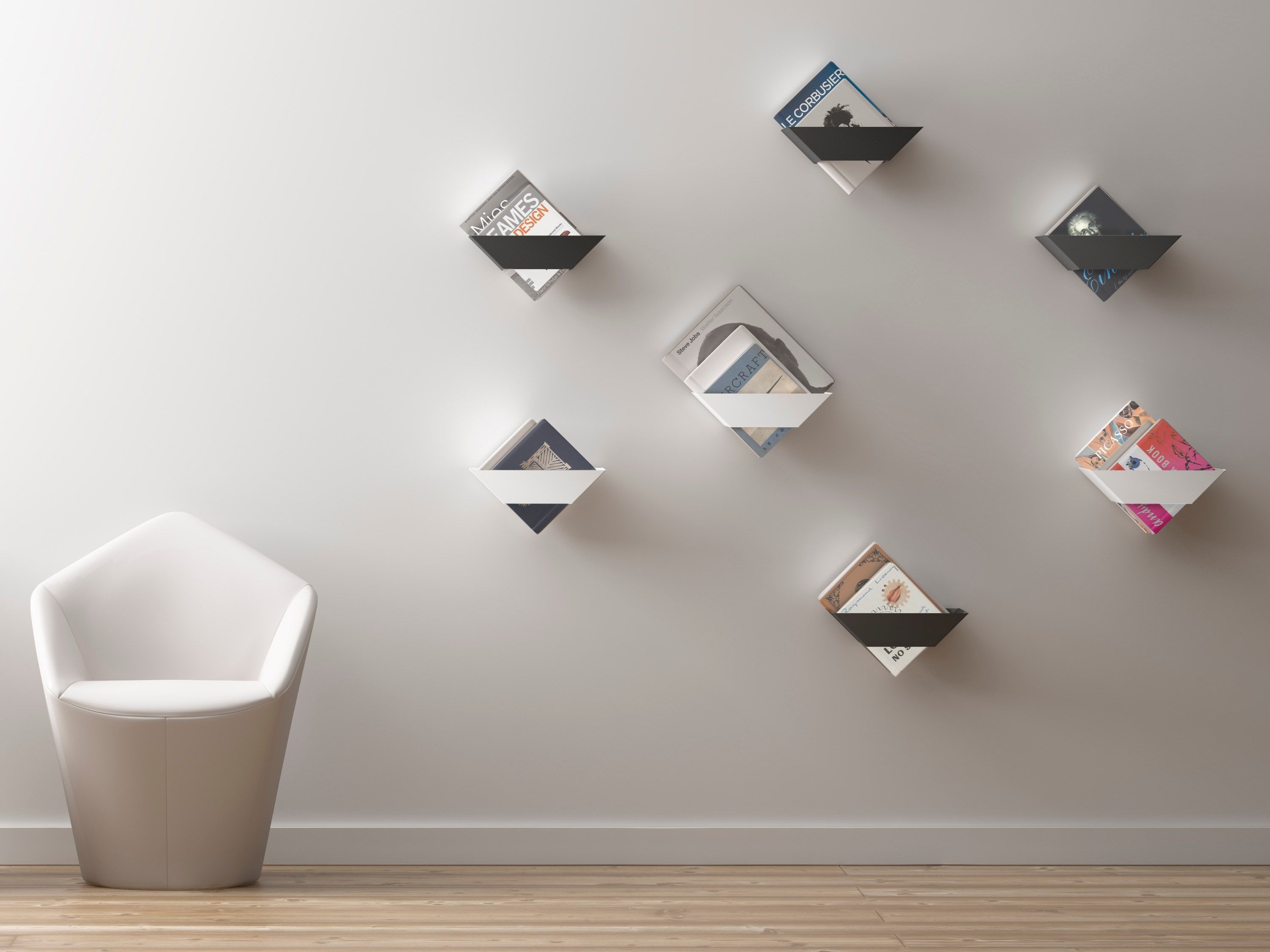 Steel magazine rack KOKU By Systemtronic design Hugo Tejada