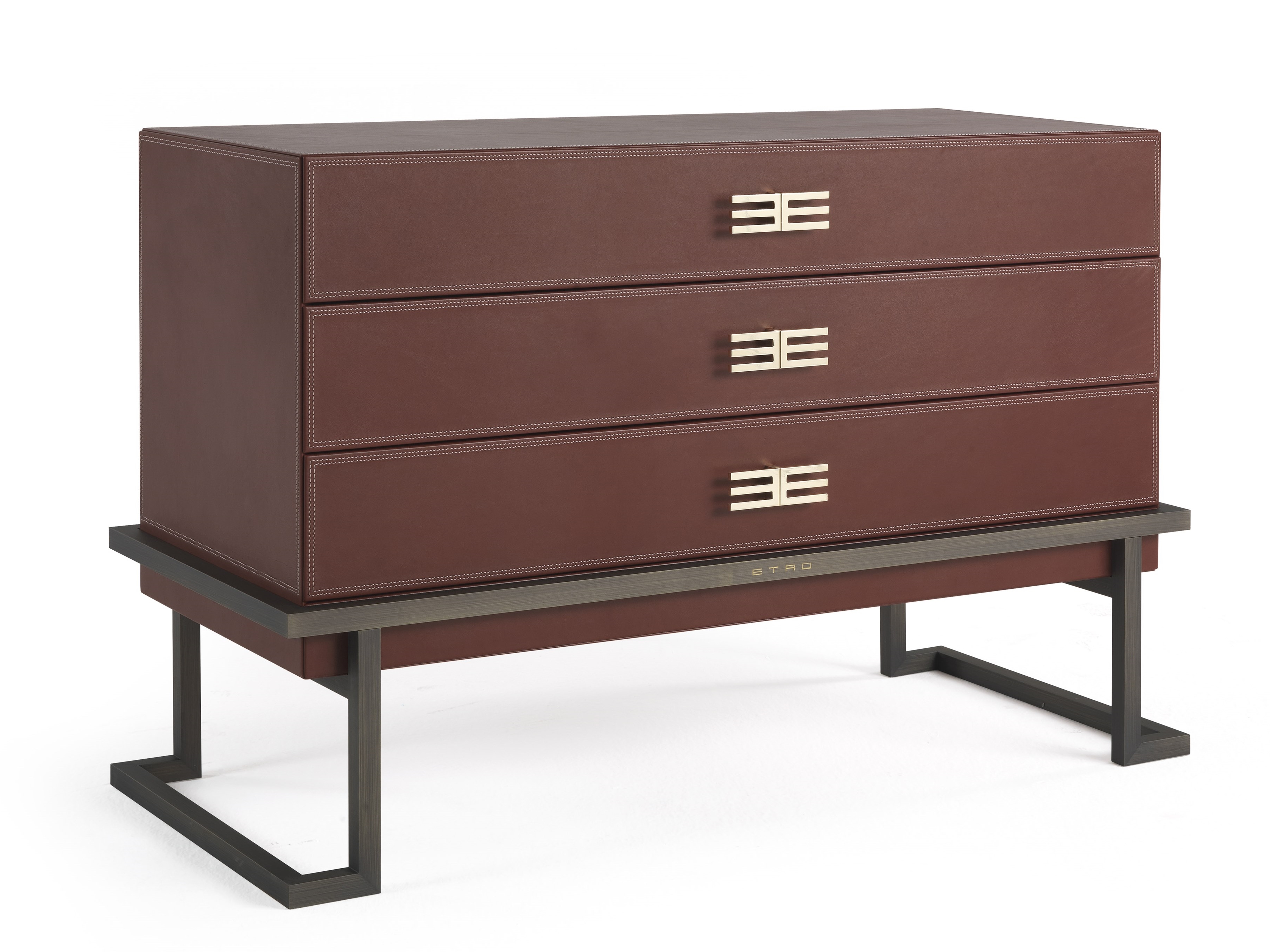 KOLKATA Leather and metal chest of drawers By ETRO Home Interiors