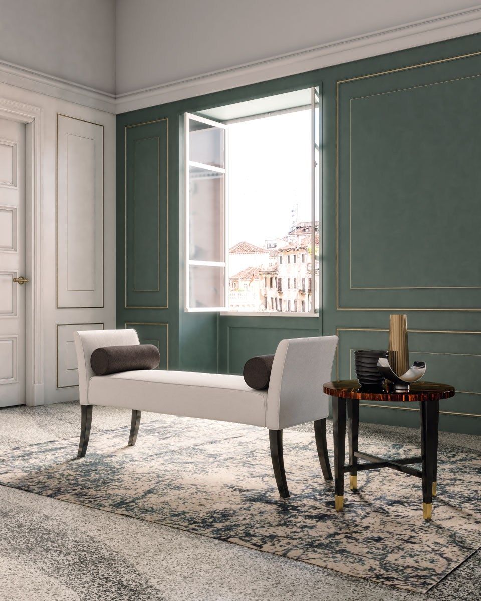 KOSTA Upholstered leather bench By Capital Collection