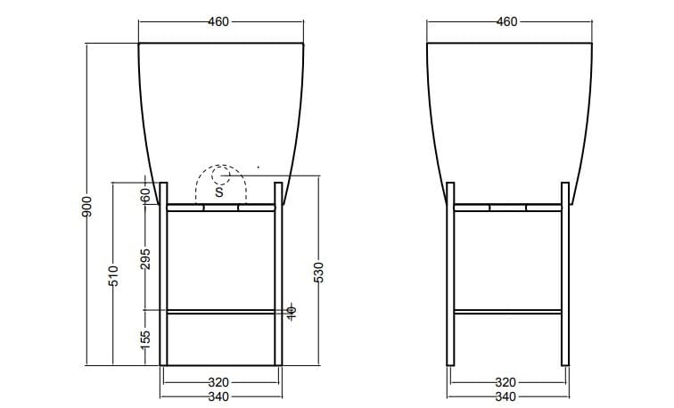 KRACKLITE SEMI FREESTANDING Mobile lavabo da terra in acciaio inox By ...