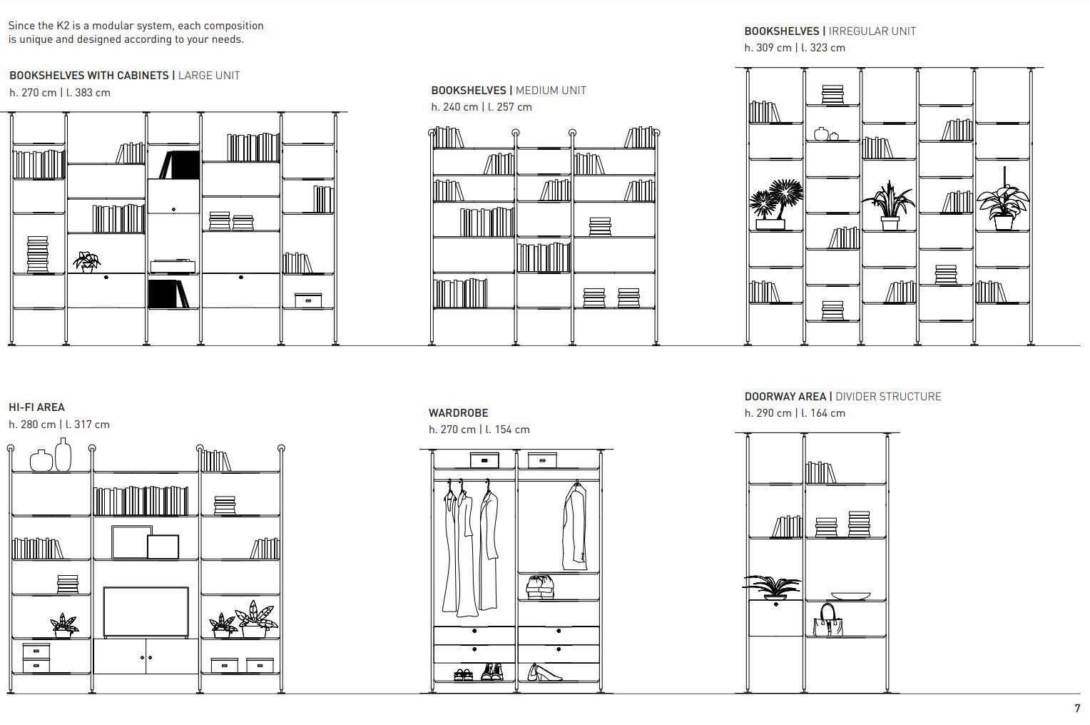 K2 LIVING Scaffale bifacciale componibile in alluminio By KRIPTONITE