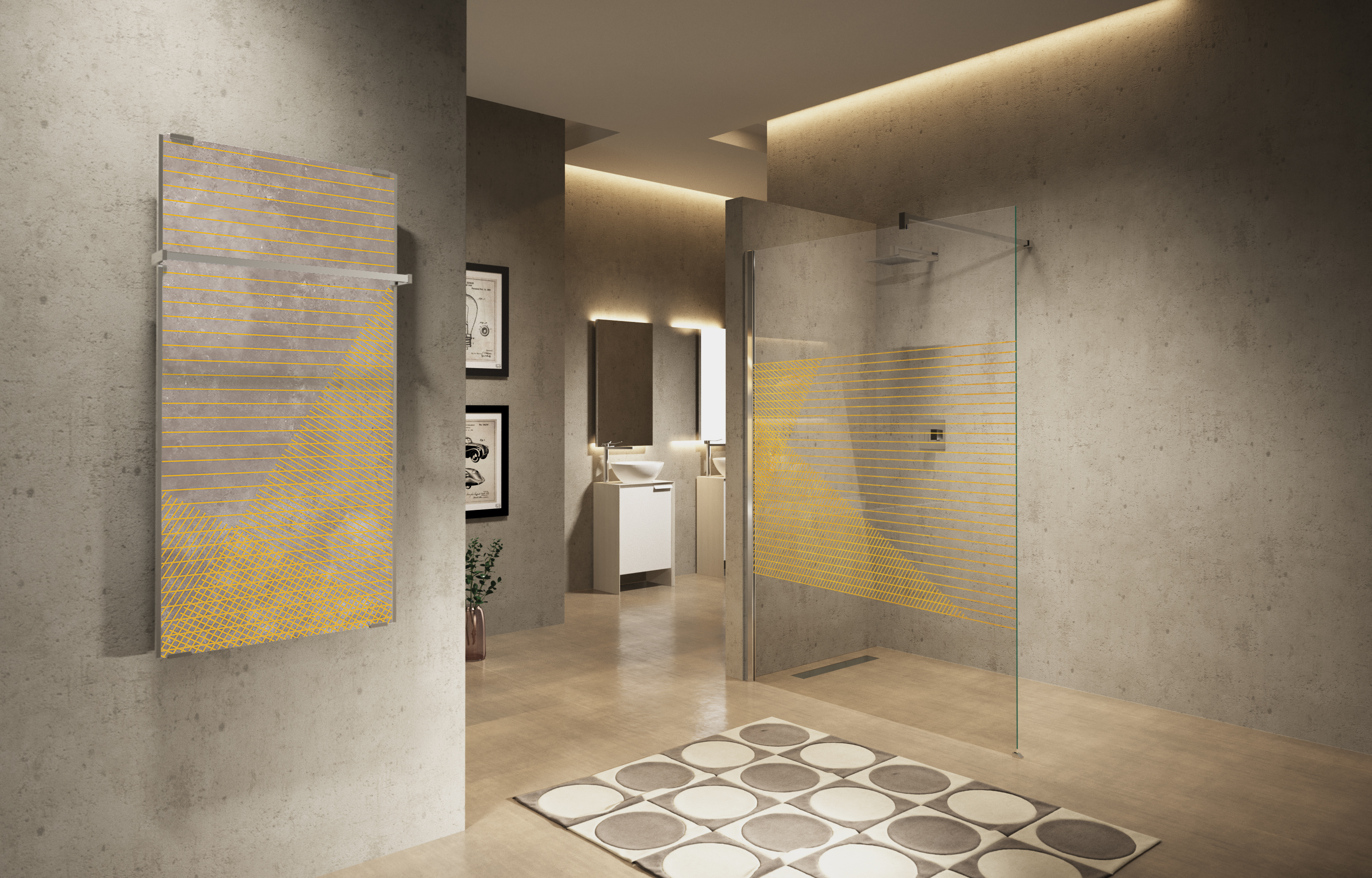 KUADRA H IN ART Shower panel By NOVELLINI
