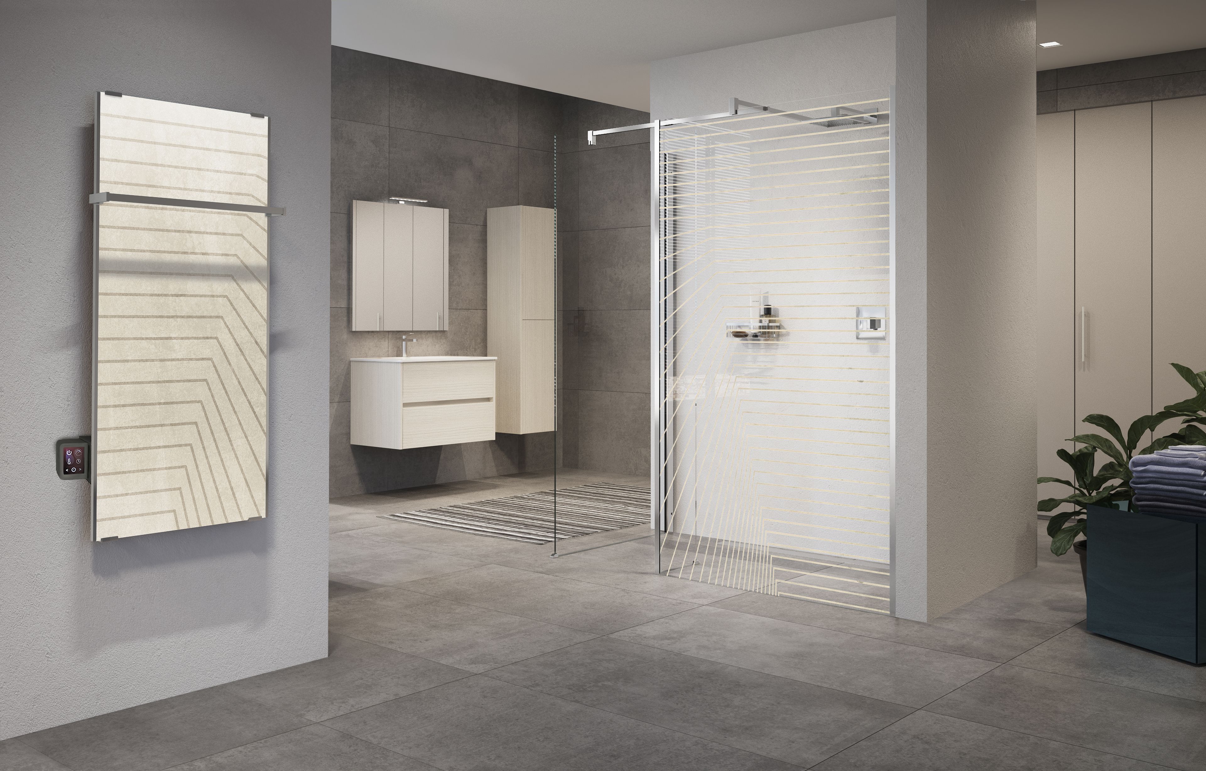 KUADRA H IN ART Shower panel By NOVELLINI