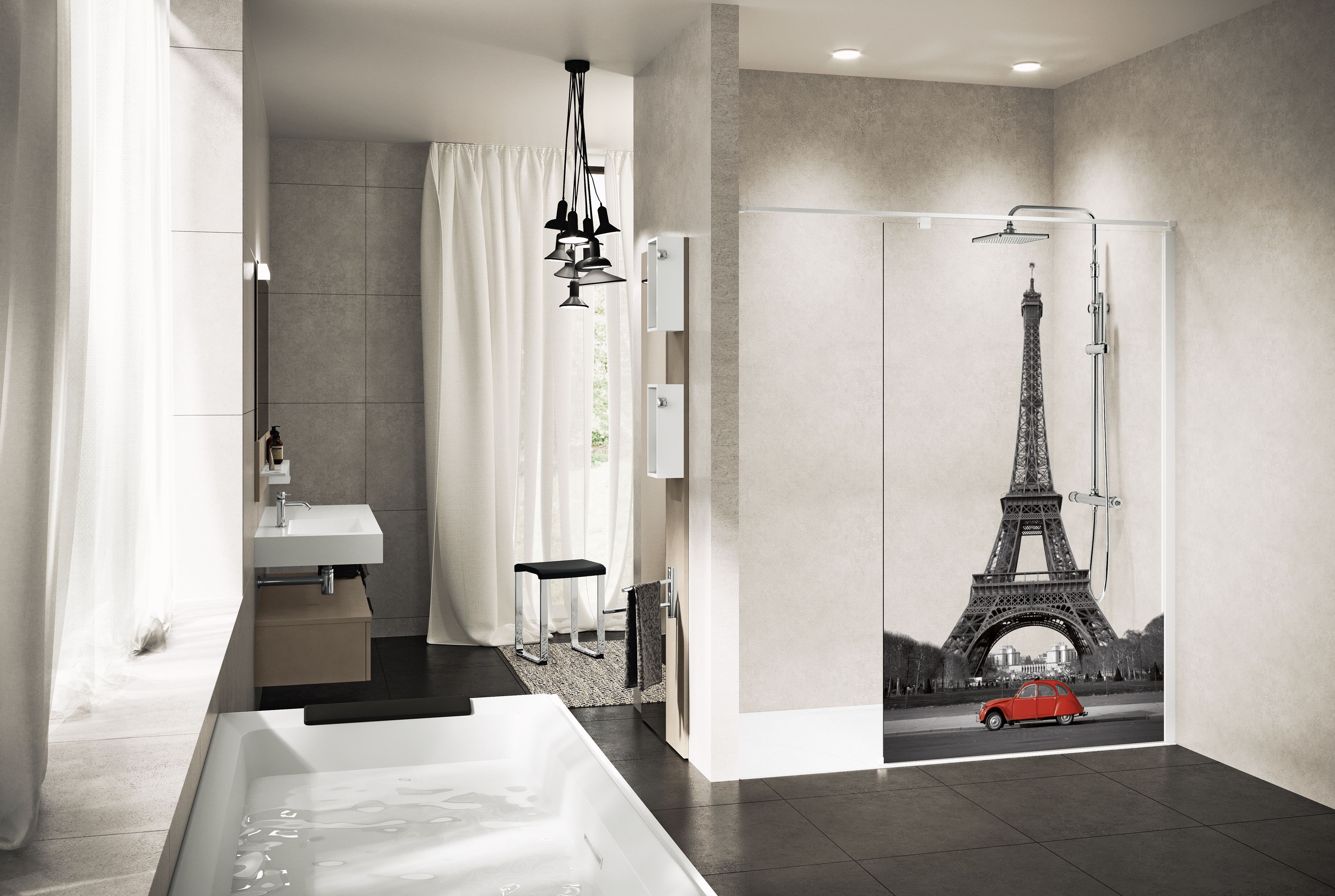 KUADRA H IN ART Shower panel By NOVELLINI