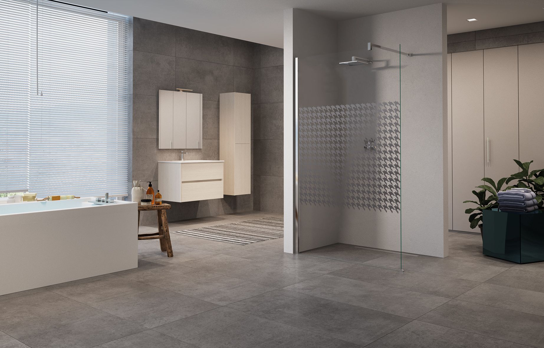 KUADRA H IN ART Shower panel By NOVELLINI