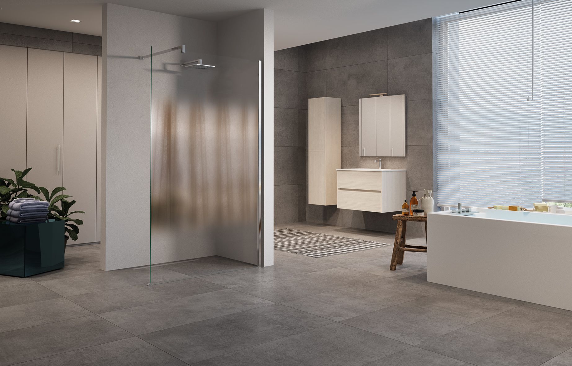 KUADRA H IN ART Shower panel By NOVELLINI