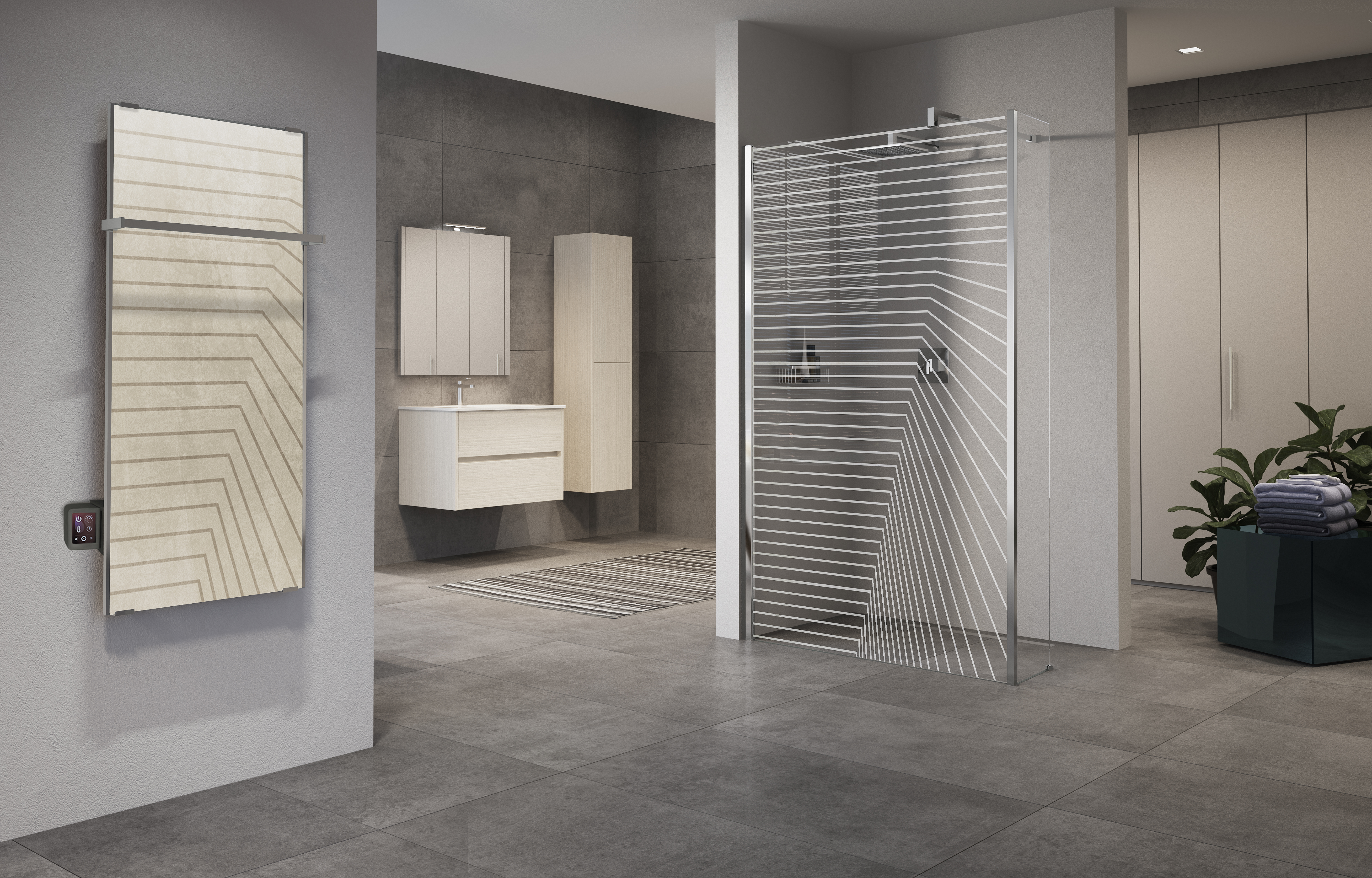 KUADRA H IN ART Shower panel By NOVELLINI