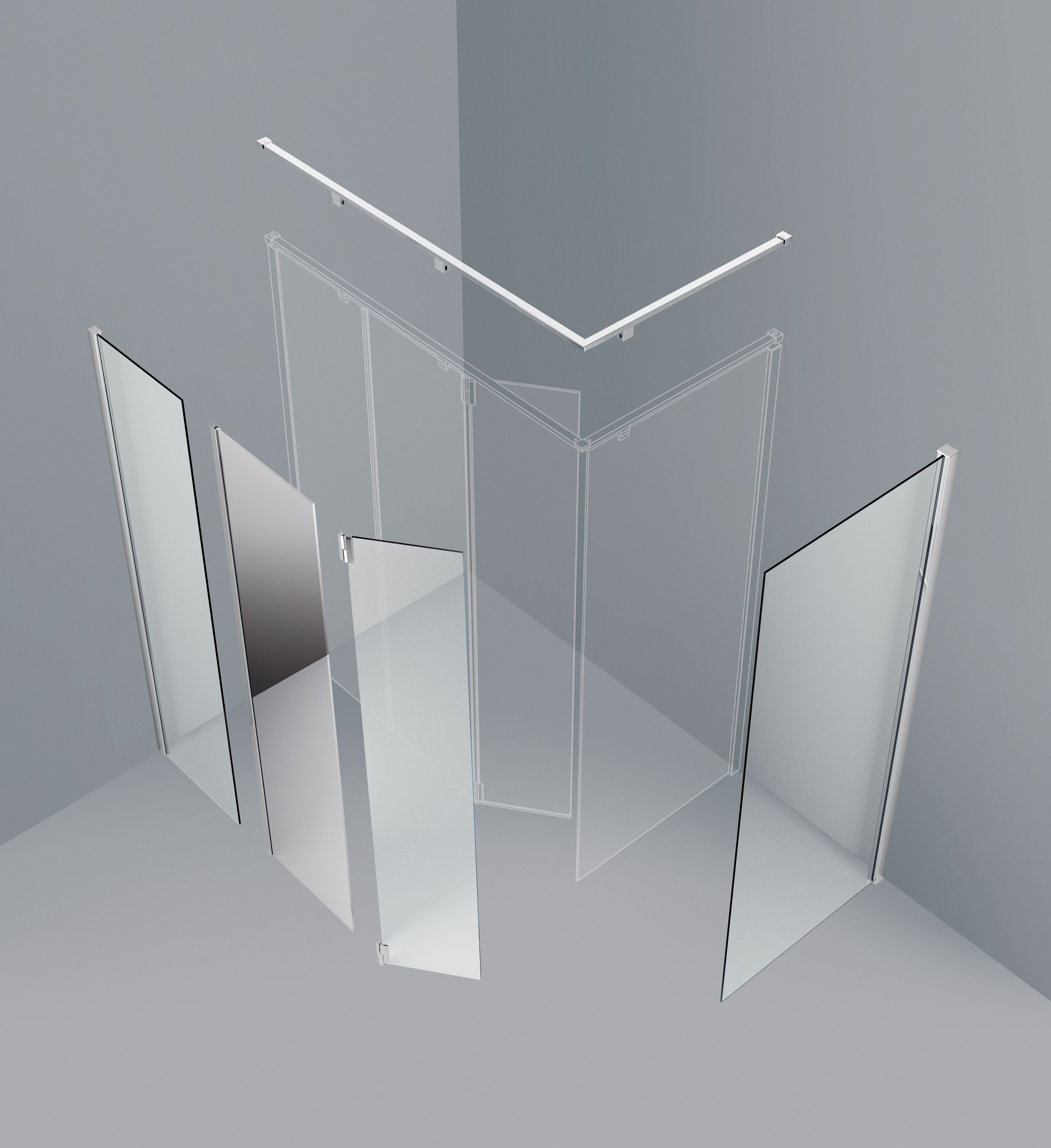 KUADRA H Parete fissa in alluminio e vetro temprato By NOVELLINI ...