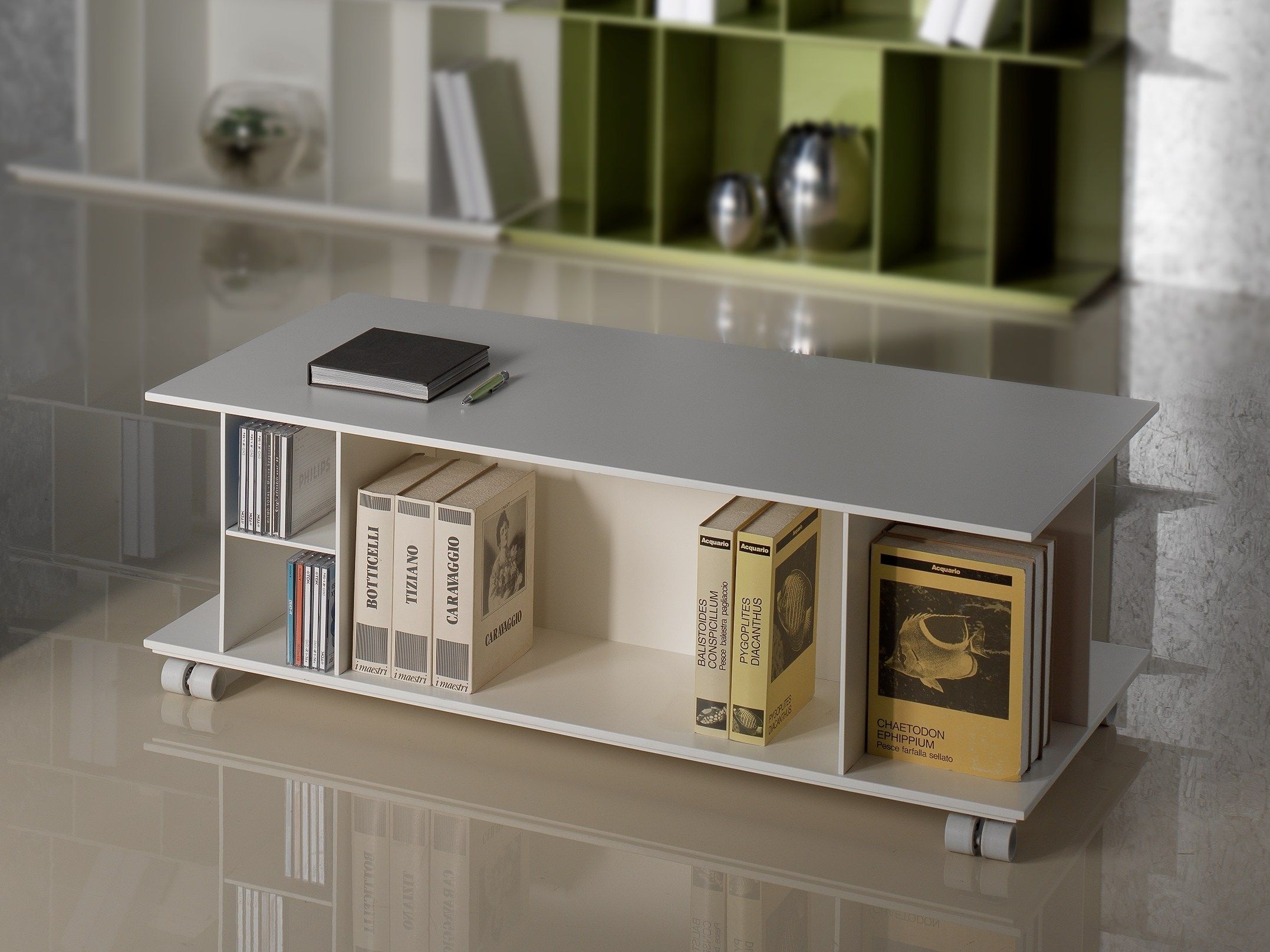 Open sectional lacquered MDF bookcase KUBO By IDEAS Group