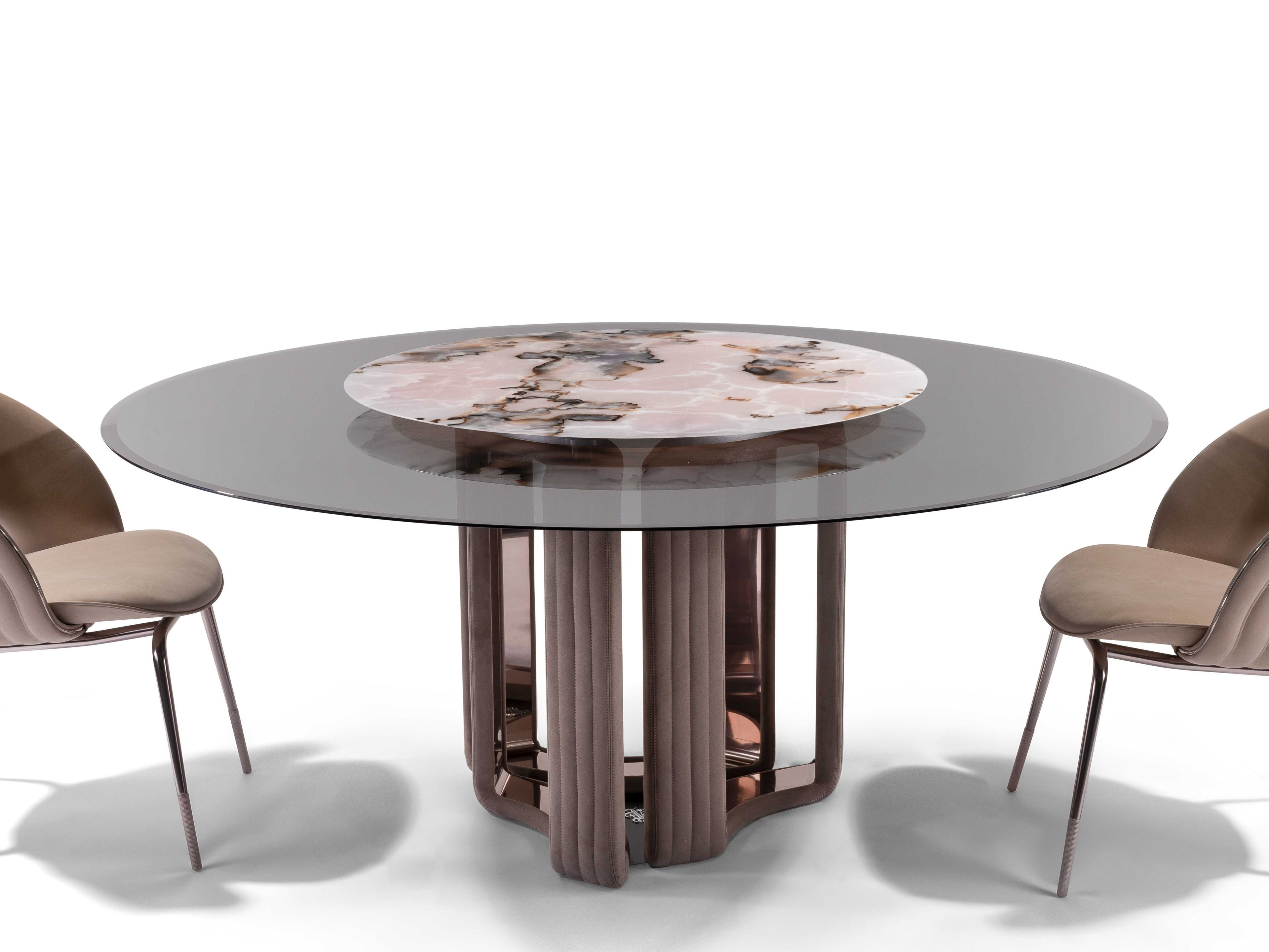 KYLO Round glass dining table By Visionnaire | design Alessandro La Spada