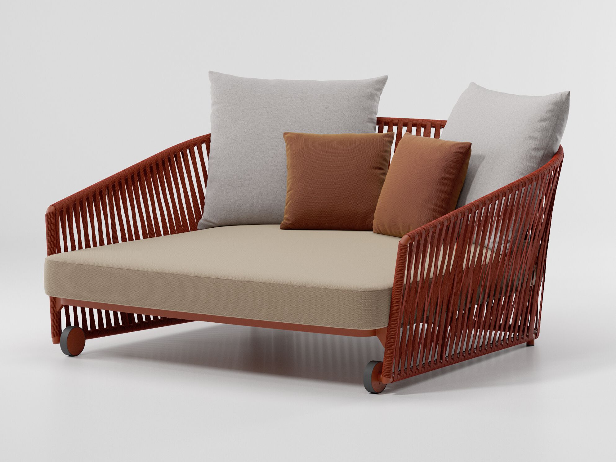 BITTA LOUNGE Garden bed with castors By Kettal | design Rodolfo Dordoni